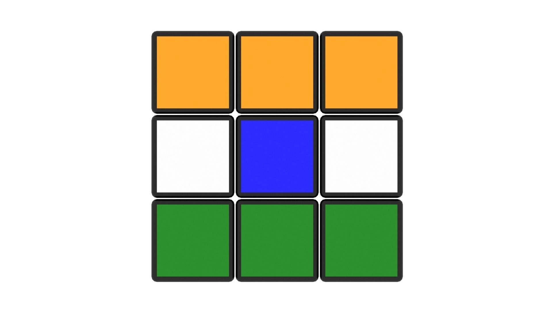 Solved Rubiks Cube Flags 3D model | CGTrader