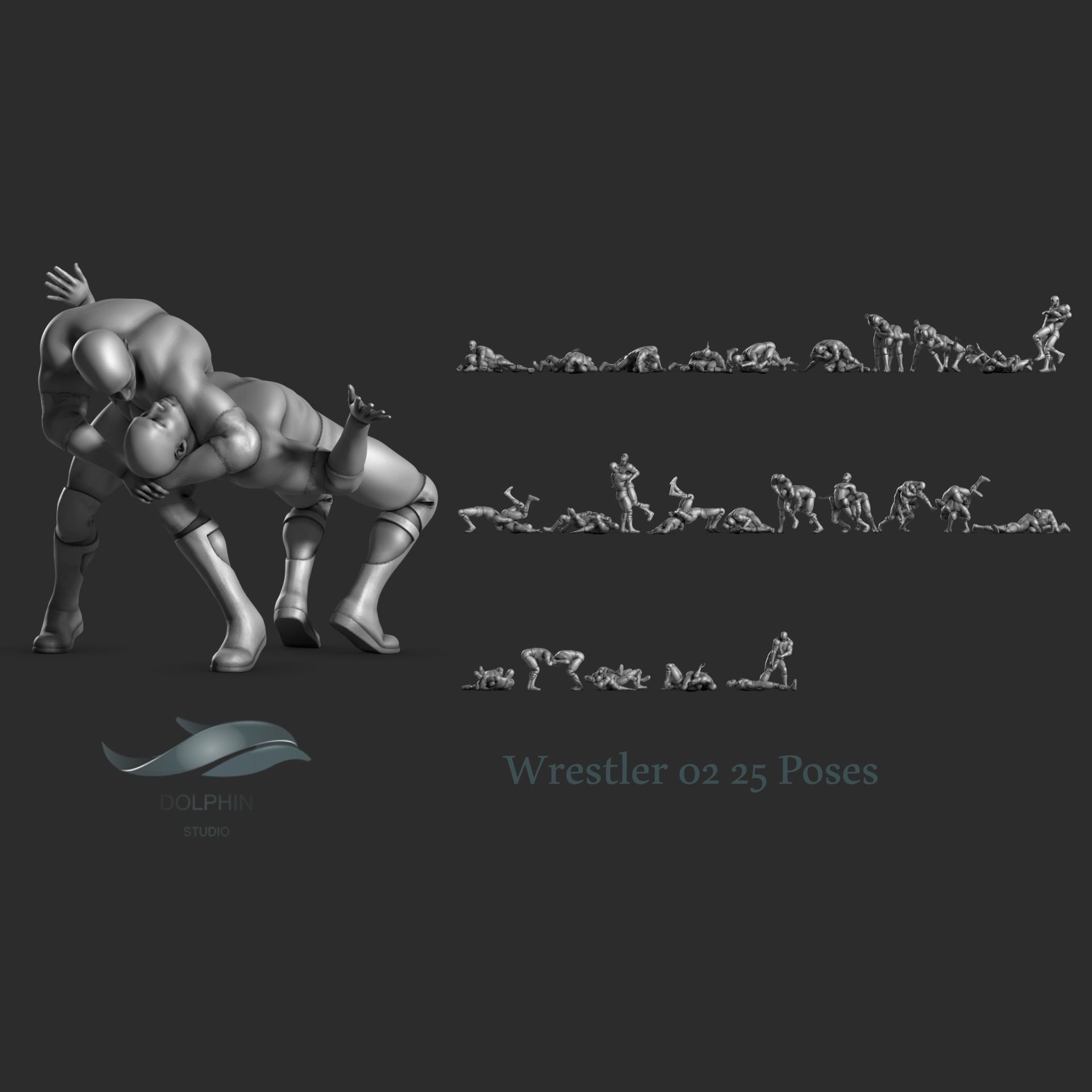 Wrestler 02 3D model 3D printable | CGTrader