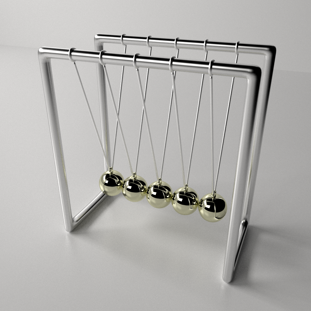 Newtons Cradle 3D Model 3DS FBX BLEND DAE | CGTrader.com