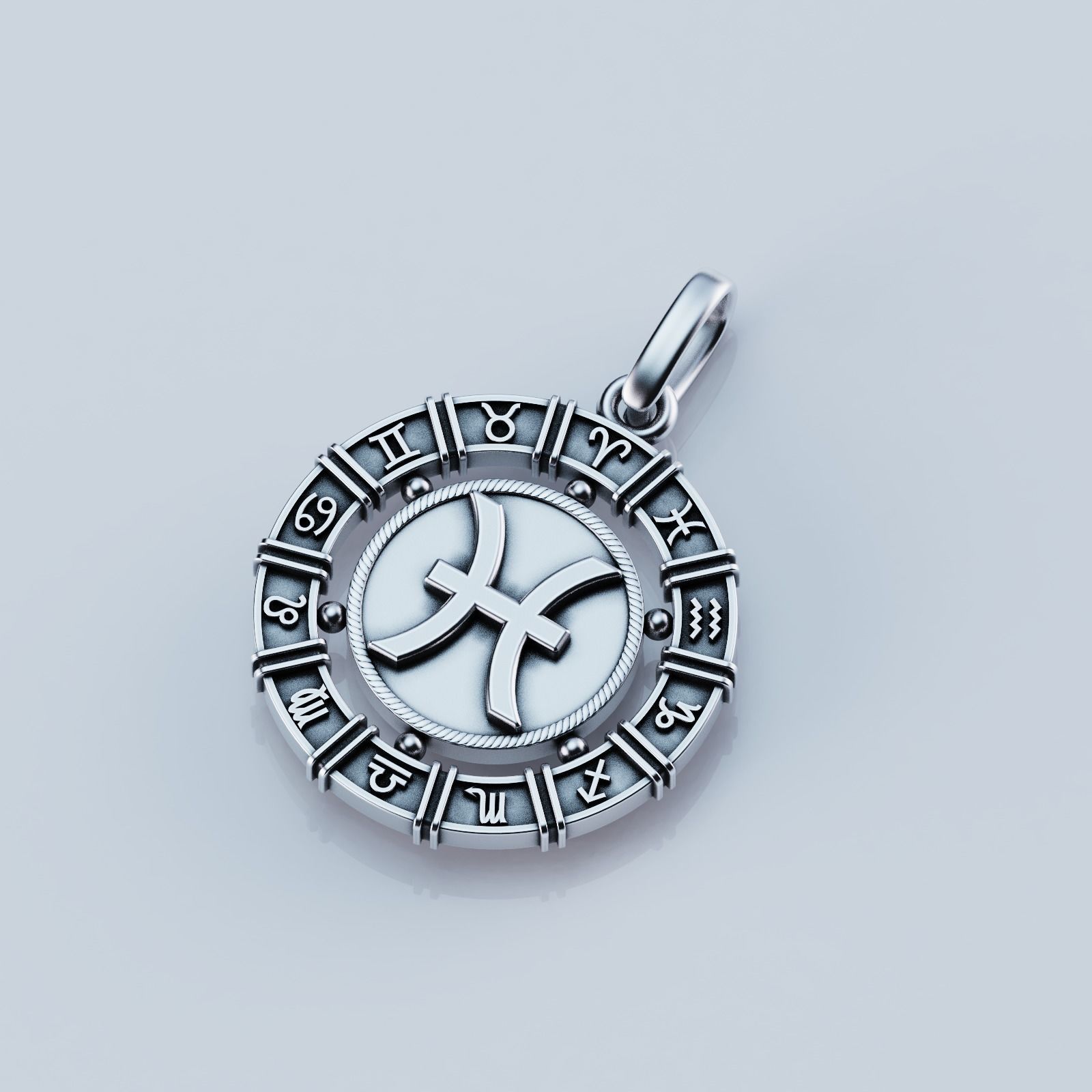 Pendant zodiac Pisces Fish 3D model 3D printable | CGTrader