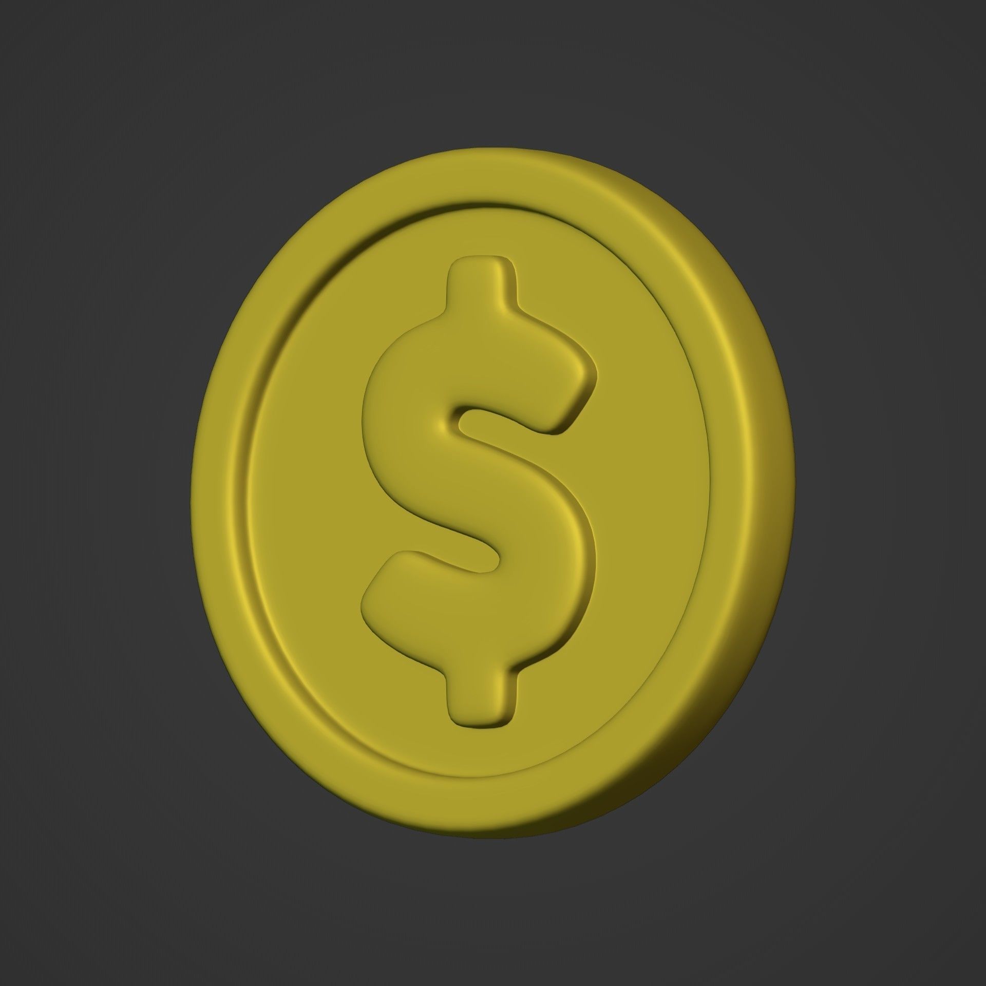 3D model Cartoon Dollar Coin VR / AR / low-poly | CGTrader