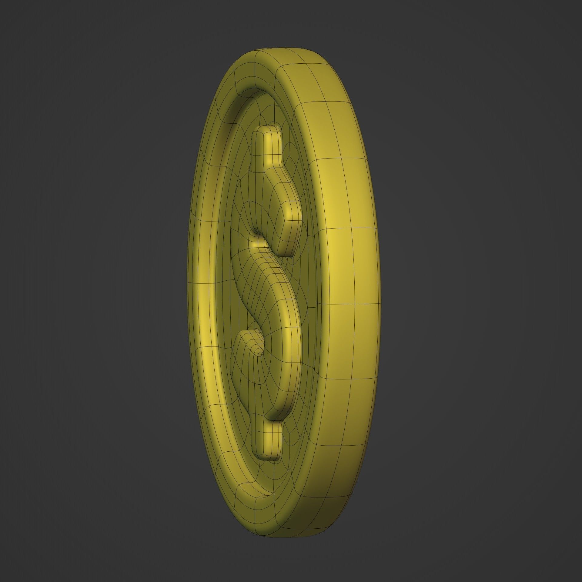 3D model Cartoon Dollar Coin VR / AR / low-poly | CGTrader
