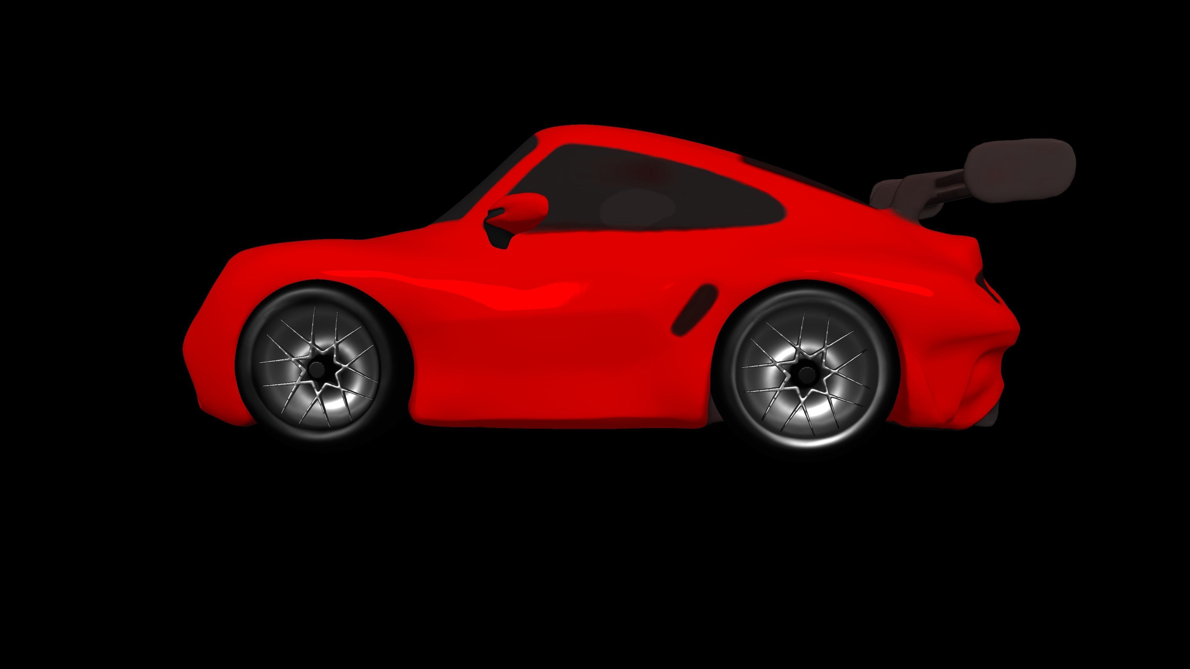 Porsche cartoon car 3D model | CGTrader