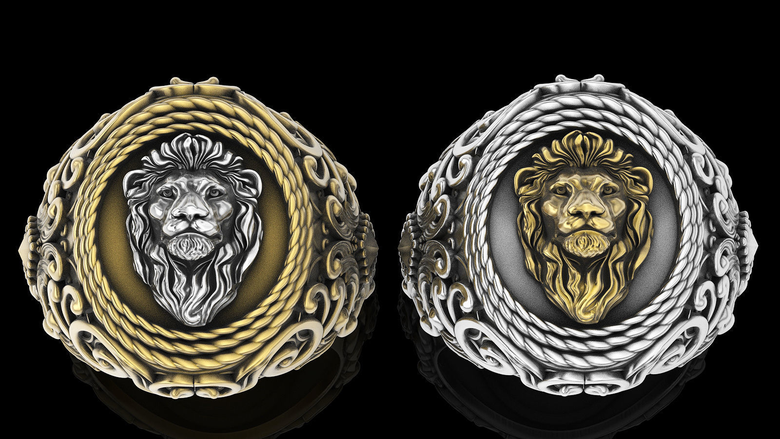 Lion ring gold printable jewelry 3D model 3D model 3D printable | CGTrader