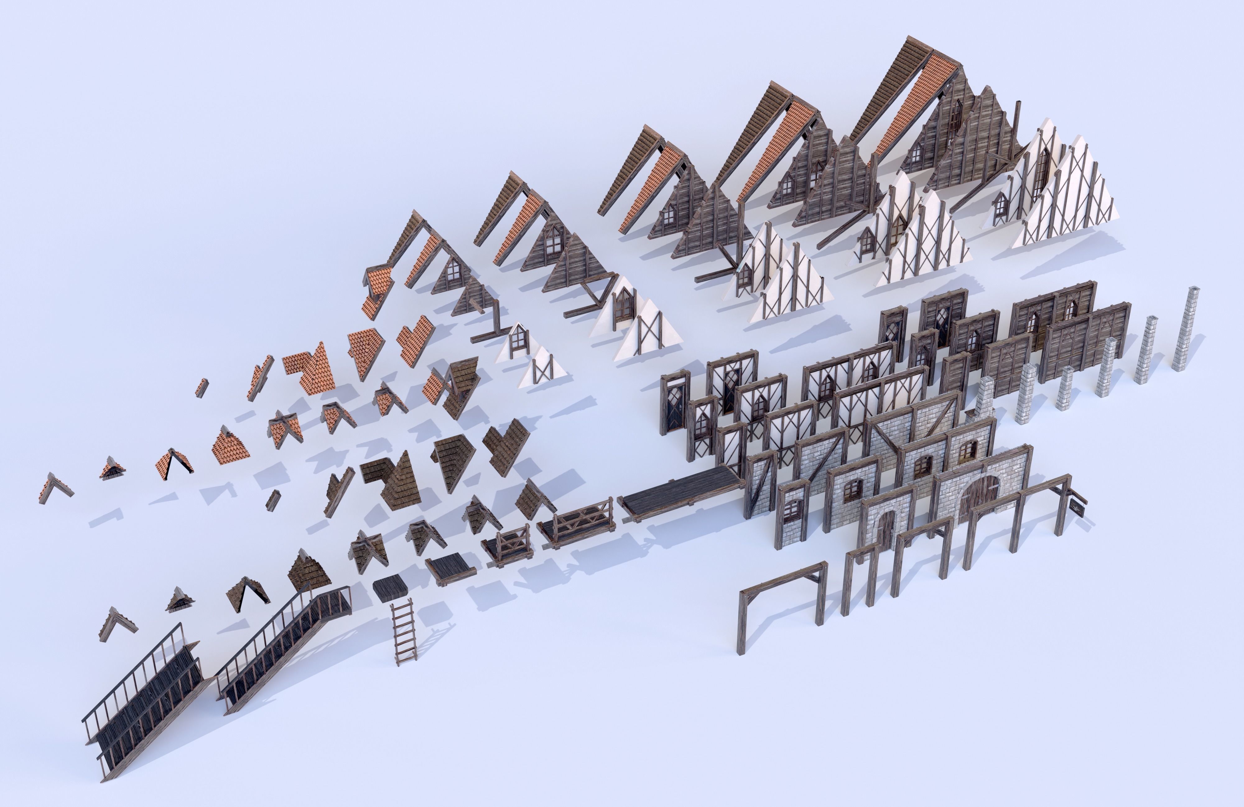 UE5 German Medieval Modular Town Assets 3D model | CGTrader