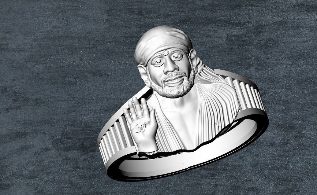 Sai Baba ring 3D print model 3D model 3D printable | CGTrader