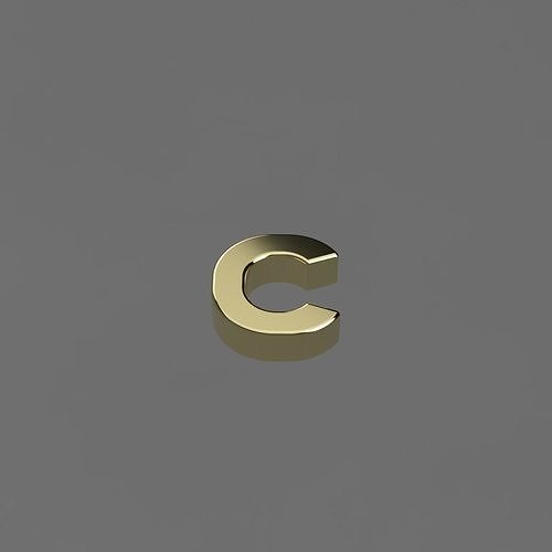 Alphabet C Letter Pendant 3D Model for Necklaces 3D model 3D printable ...
