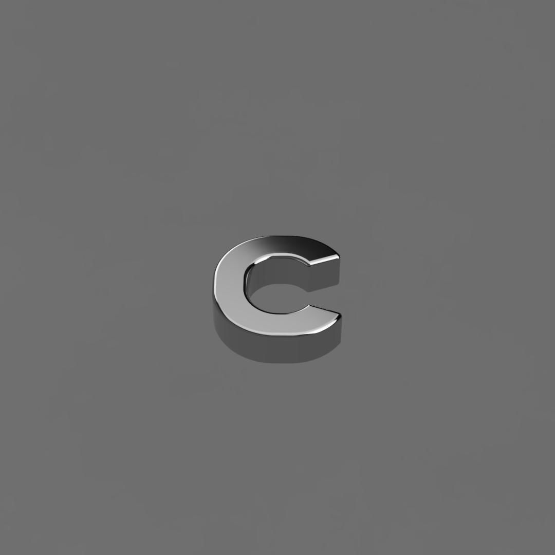 Alphabet C Letter Pendant 3D Model for Necklaces 3D model 3D printable ...