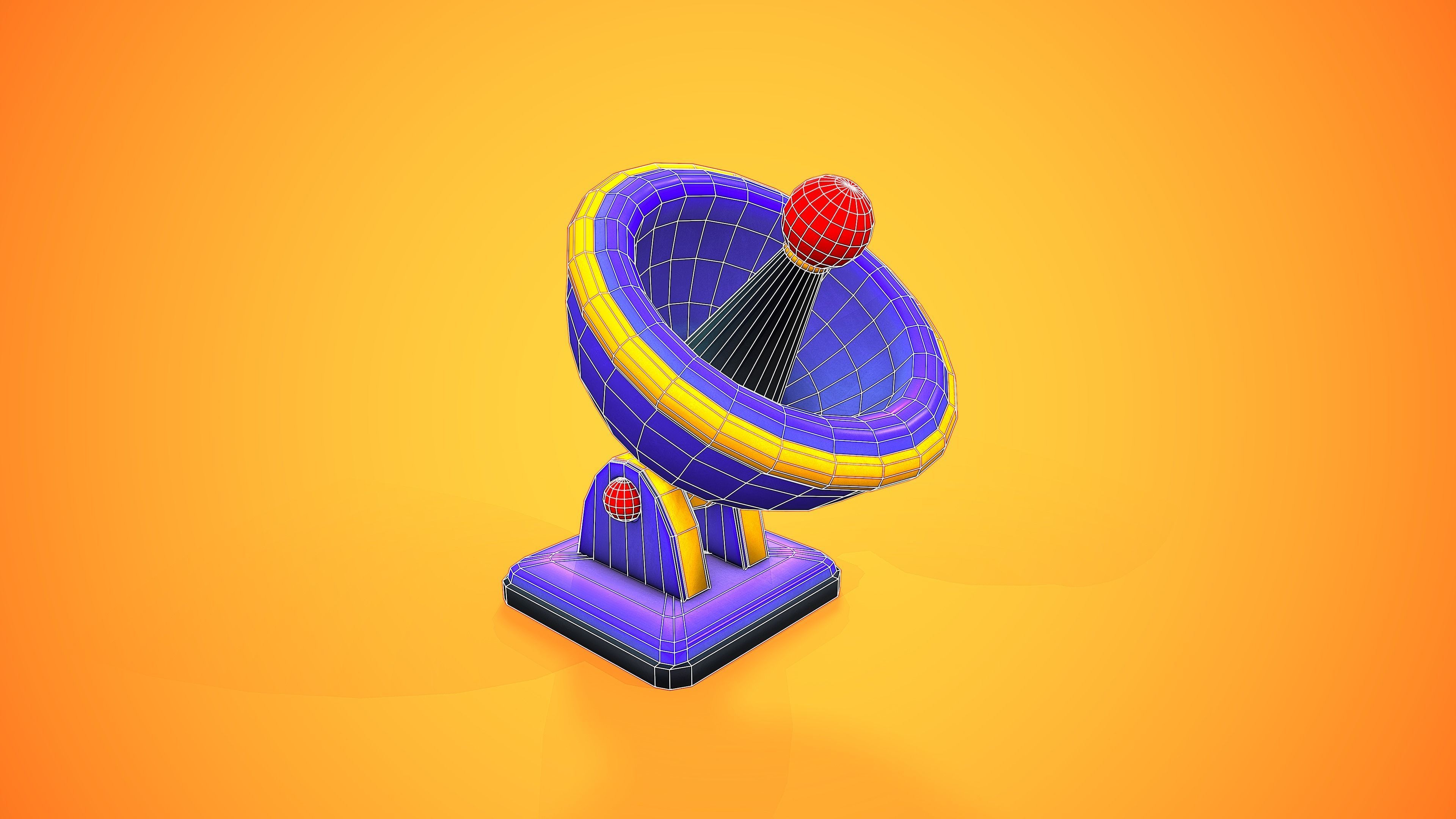 3D model ANTENNA RADAR CARTOON STYLIZED VR / AR / low-poly | CGTrader