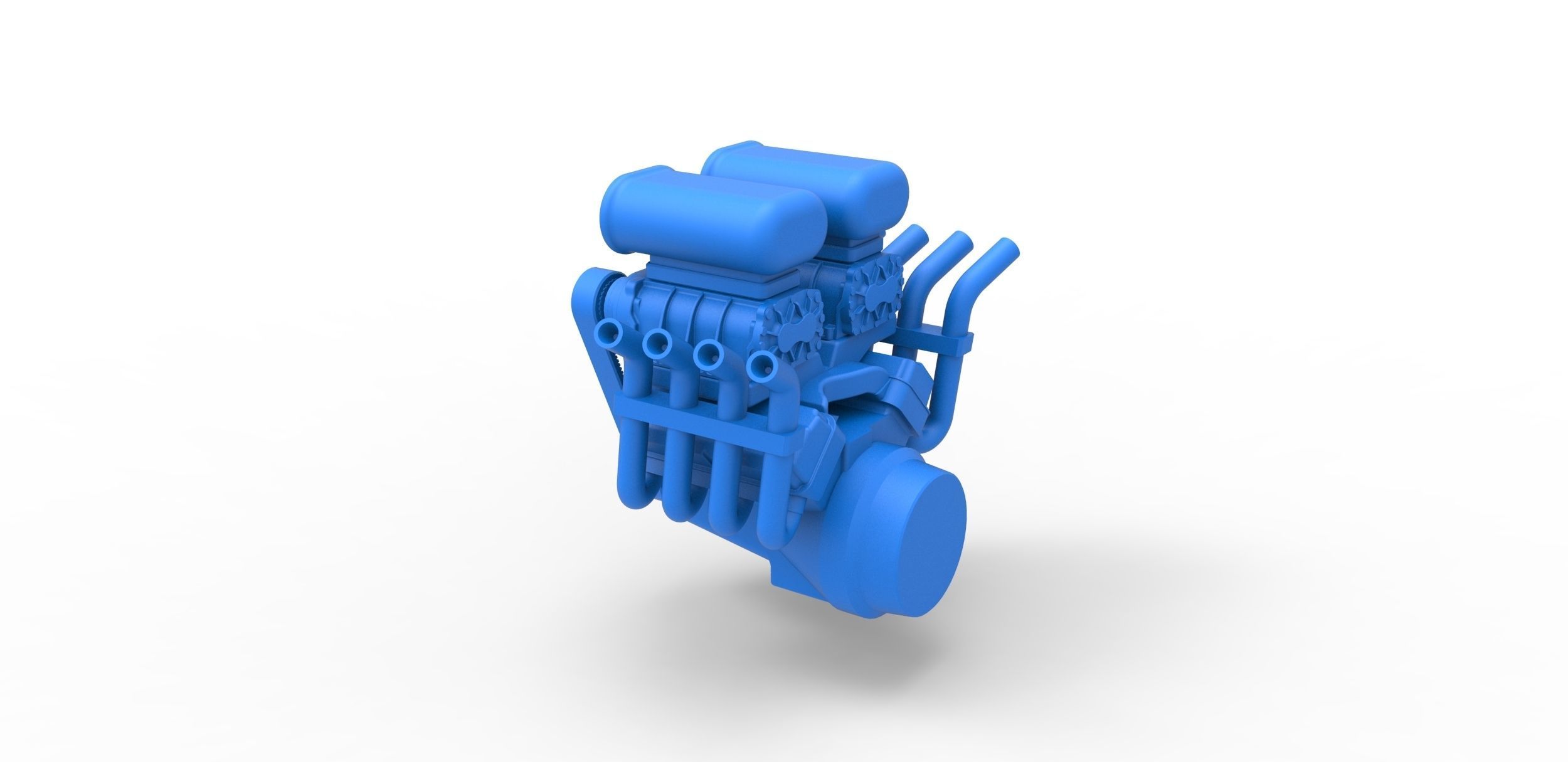 Diecast engine V8 double supercharger Version 2 Scale 1 to 25 3D model ...