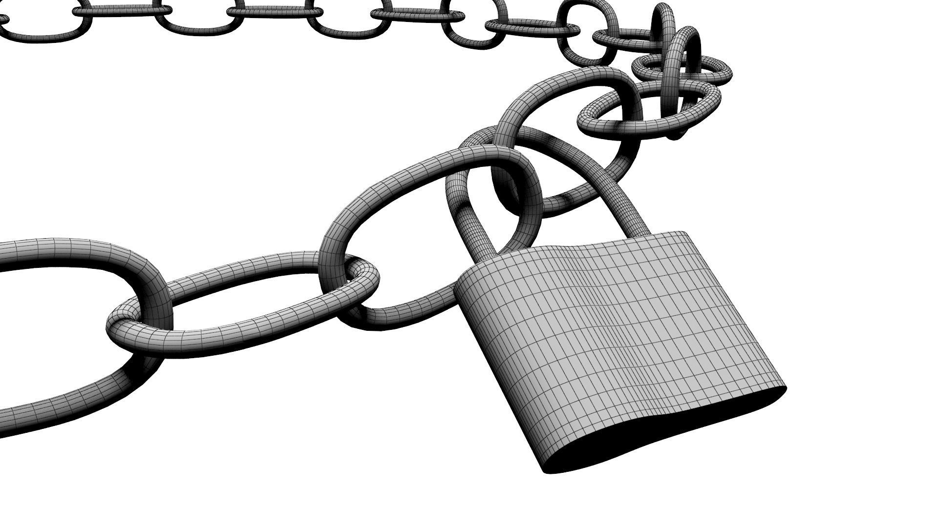 LOCK 3d model padlock on chain free 3D model | CGTrader