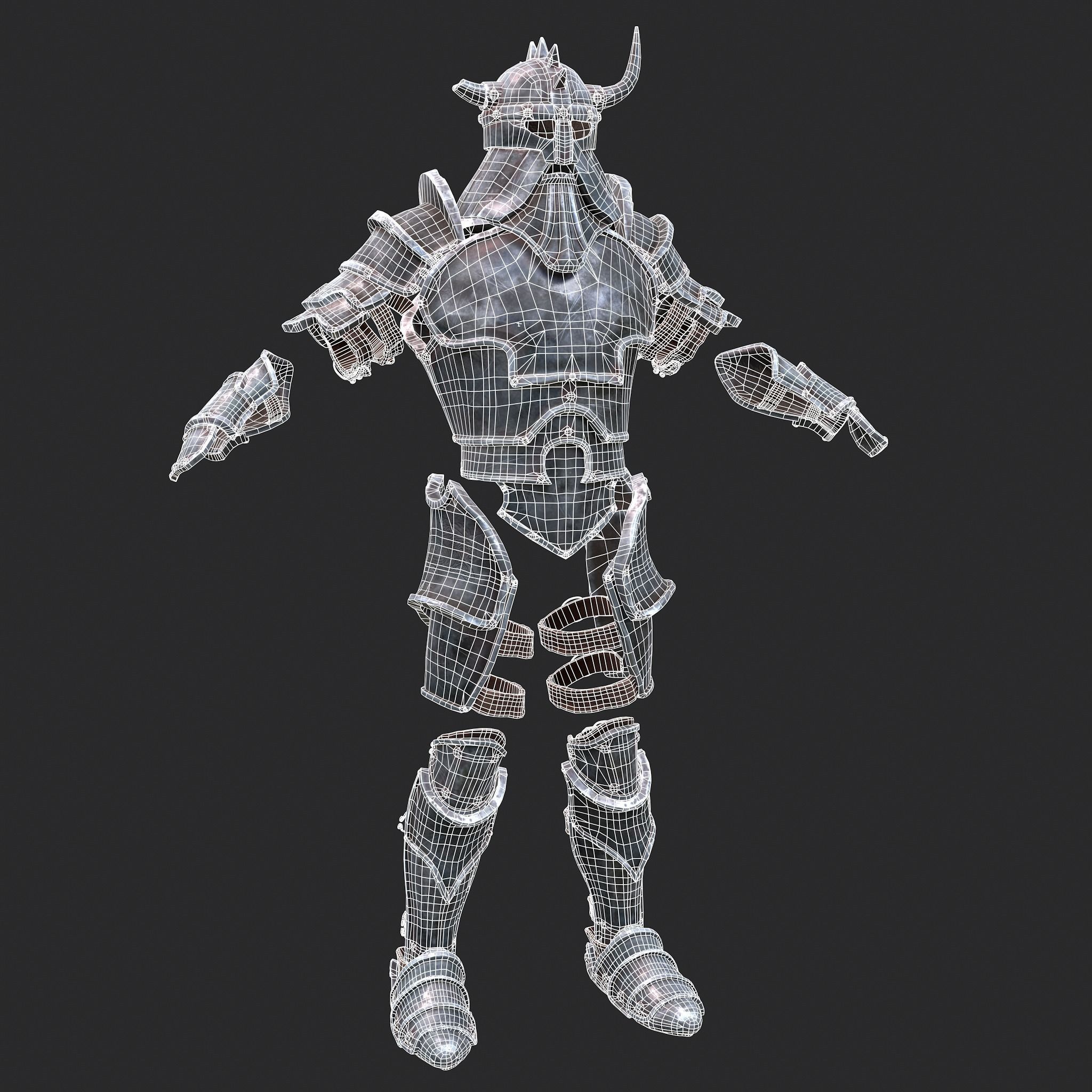 3D model Fantasy Medieval Bearded Viking Armour VR / AR / low-poly ...