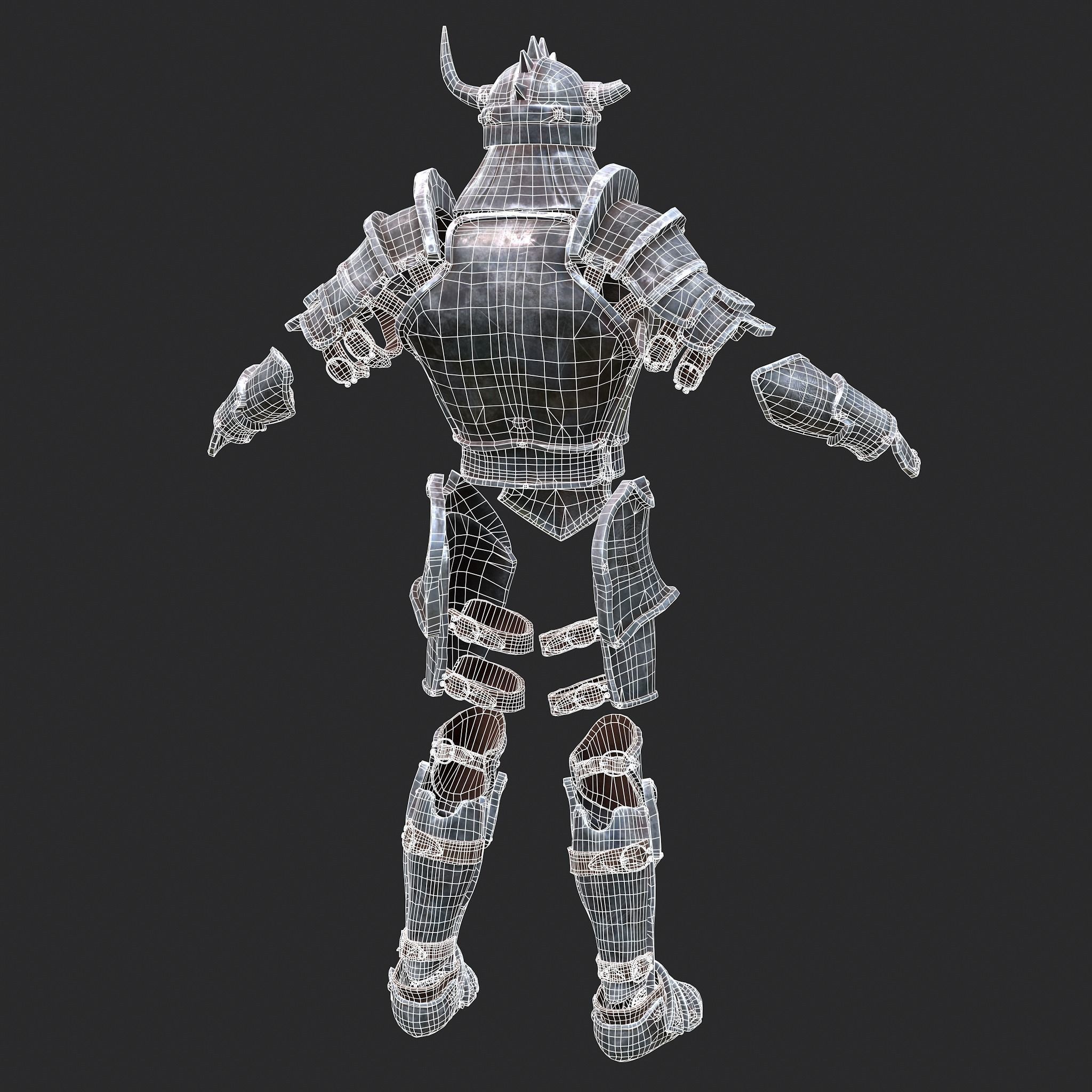 3D model Fantasy Medieval Bearded Viking Armour VR / AR / low-poly ...