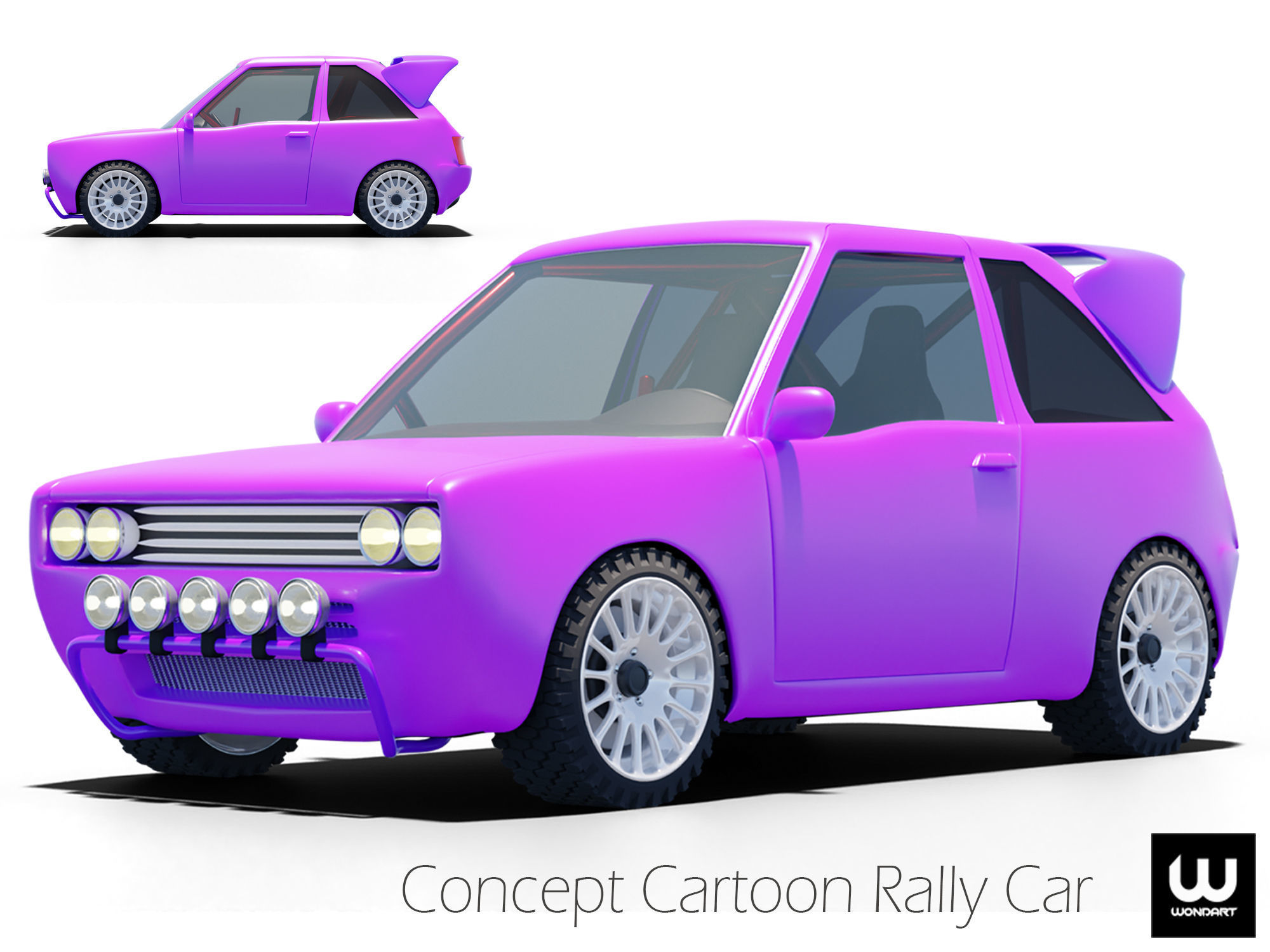 Concept Cartoon Rally Car 3D model | CGTrader