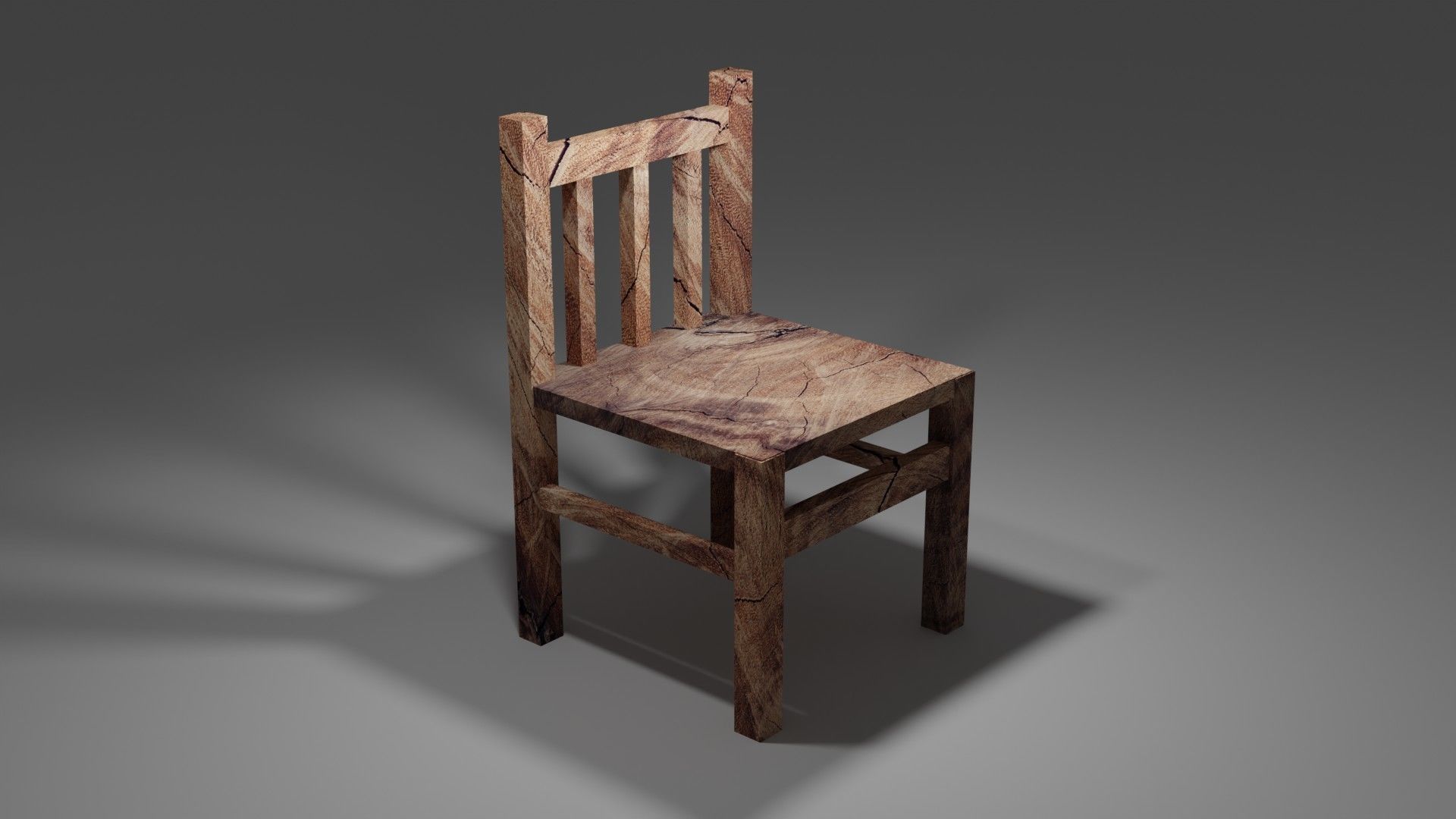 3D model Blender chair brown low poly game ready model VR / AR / low ...
