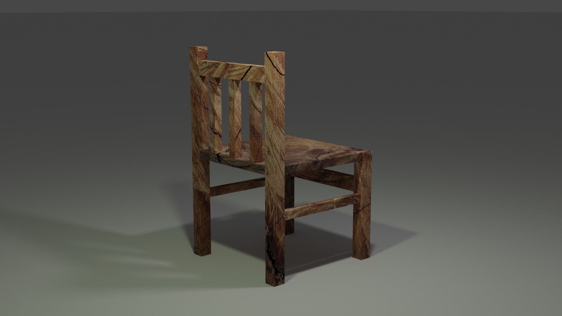 3D model Blender chair brown low poly game ready model VR / AR / low ...