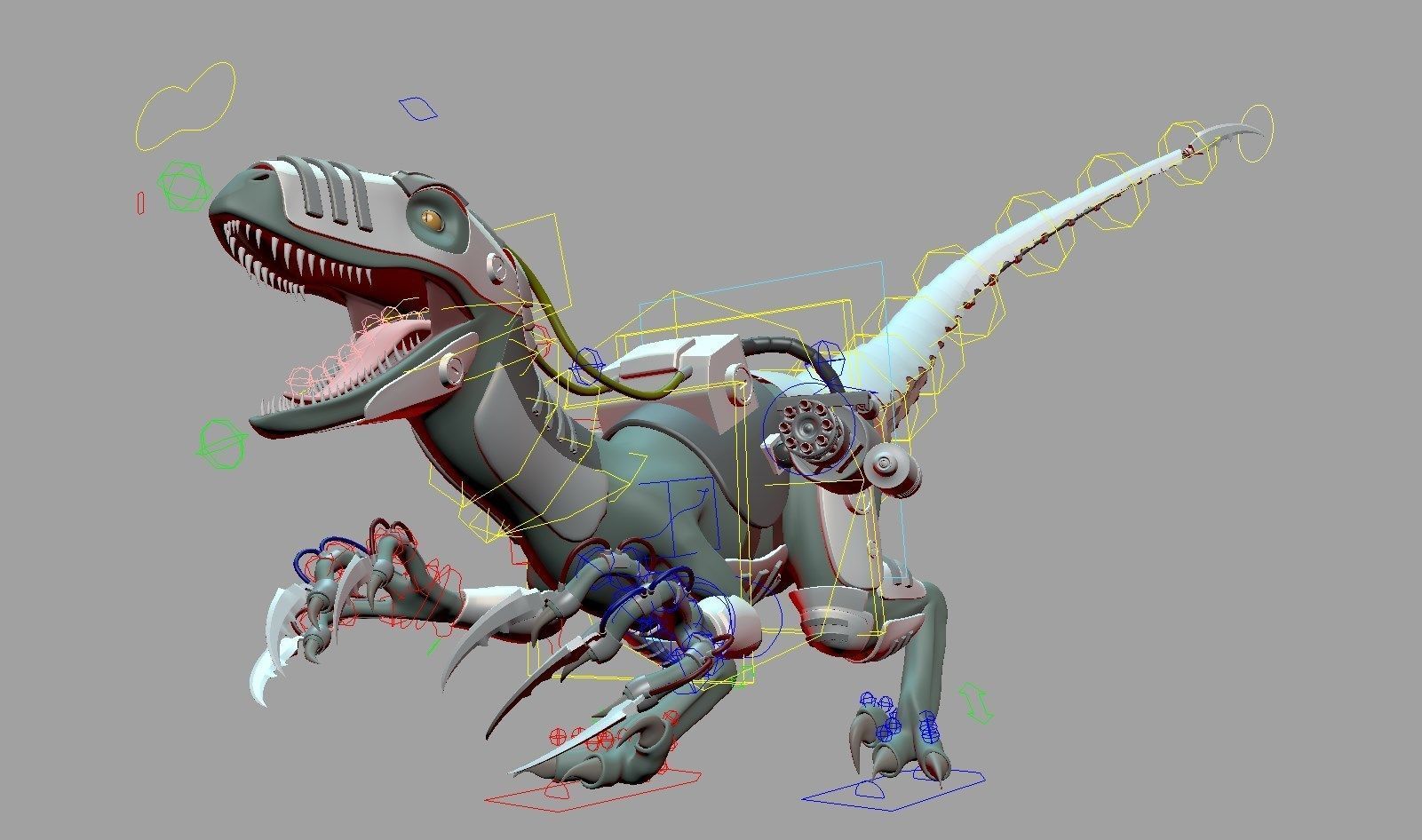 Weaponized Velociraptor - Rig 3D model rigged | CGTrader