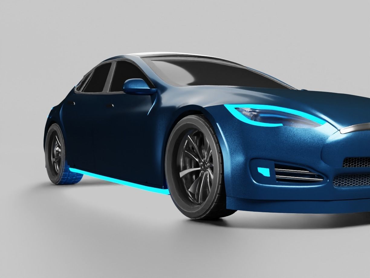 Tesla Model S Plaid 3D model animated rigged | CGTrader