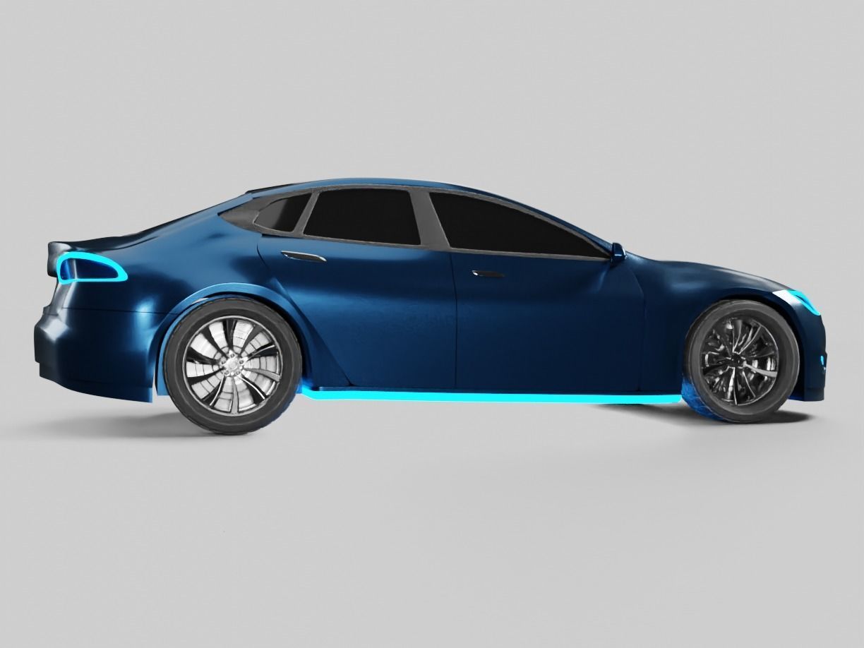 Tesla Model S Plaid 3D model animated rigged | CGTrader