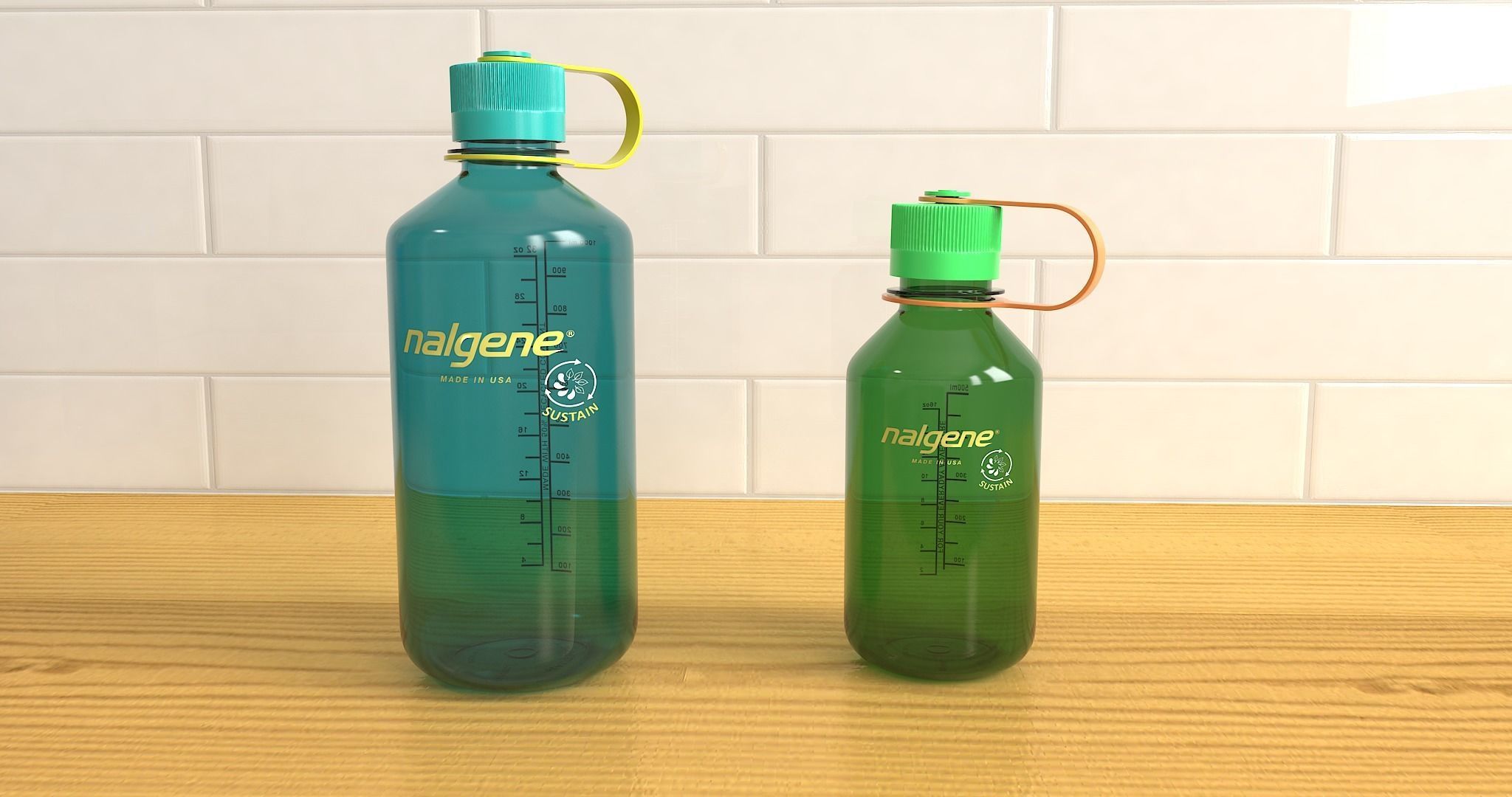 Nalgene Plastic Bottles 3D model animated rigged | CGTrader