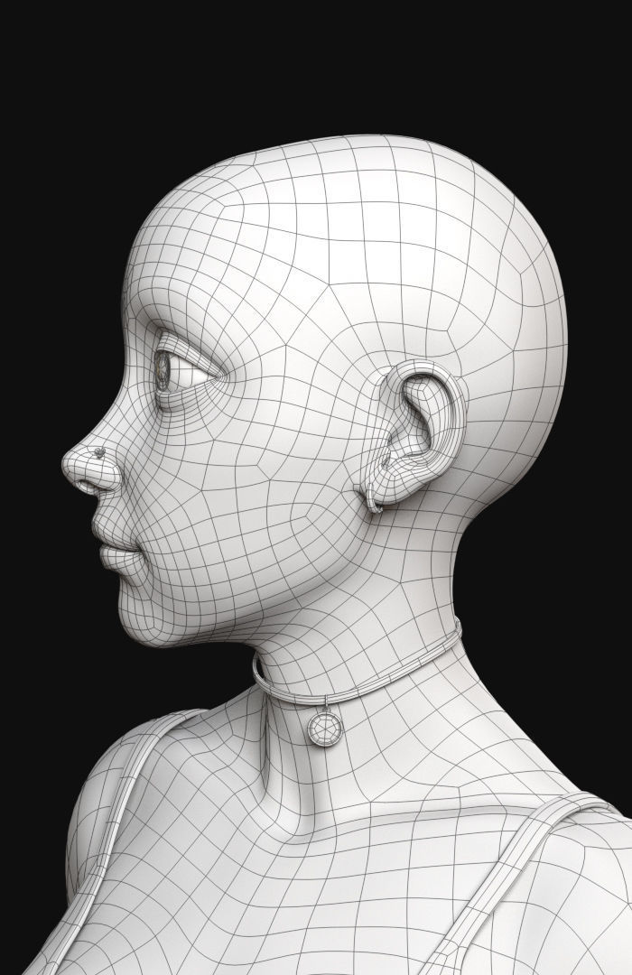 Female character - low poly 3D model Rigged in maya 3D model rigged ...