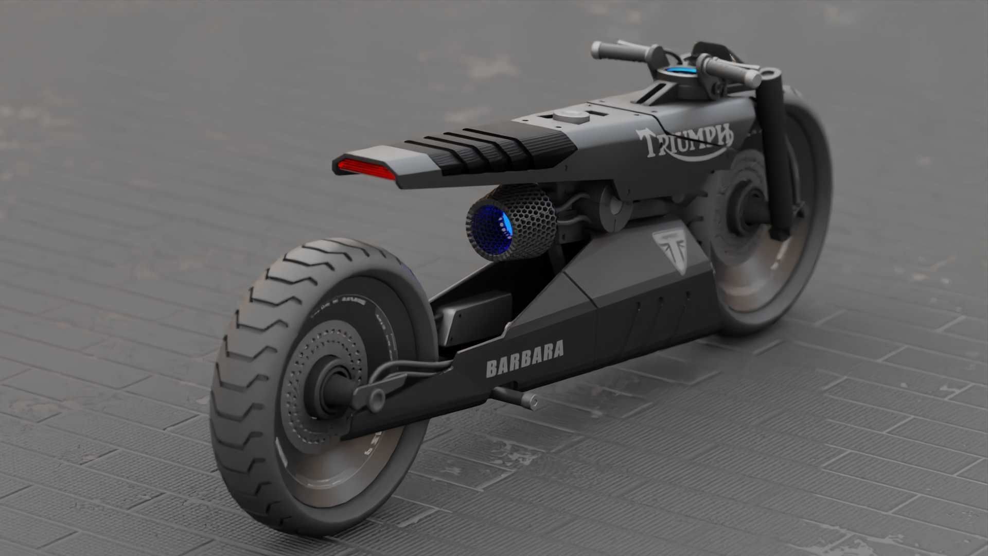 TRIUMPH MOTORBIKE RIGGED 3D model rigged | CGTrader