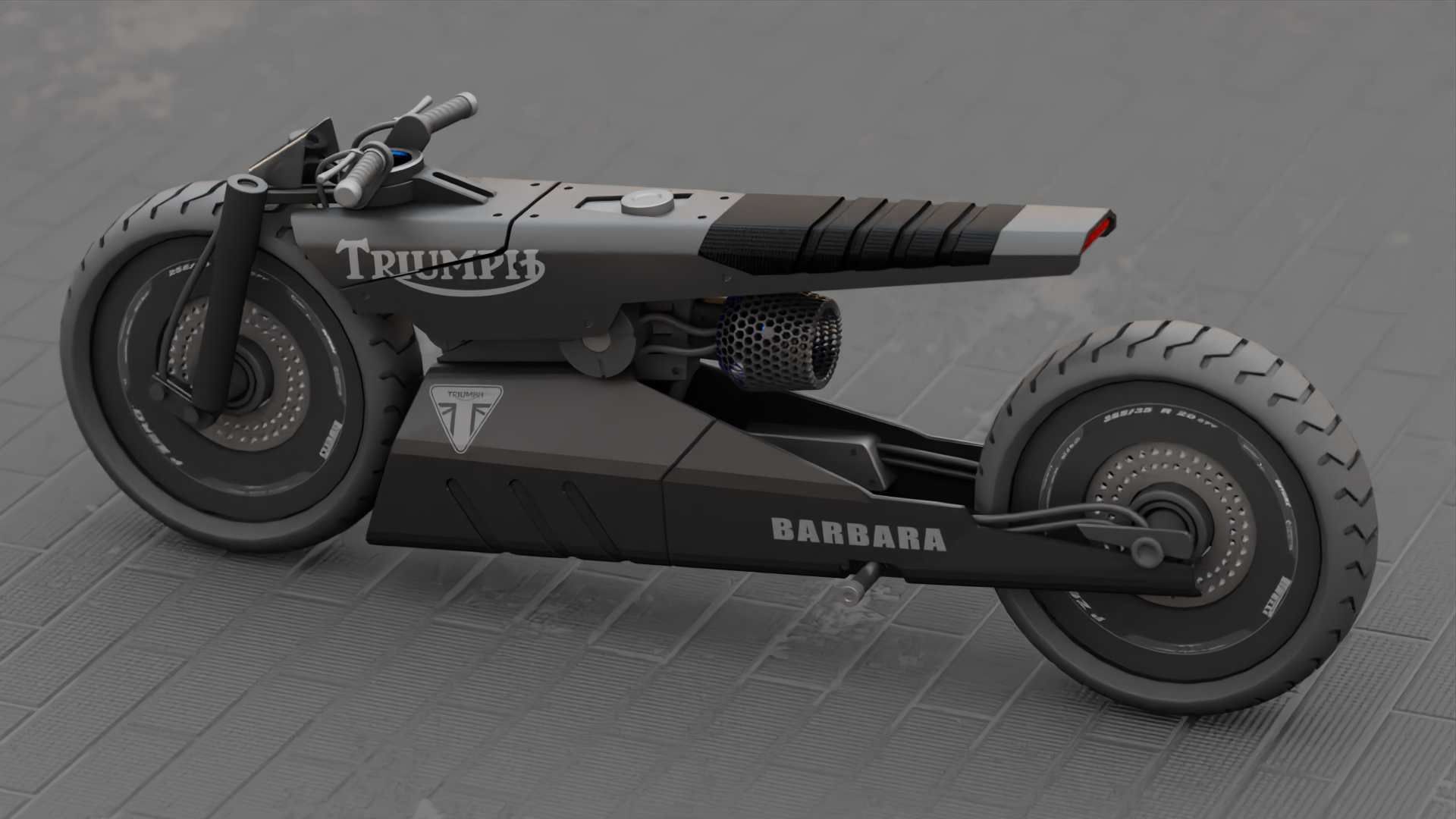 TRIUMPH MOTORBIKE RIGGED 3D model rigged | CGTrader
