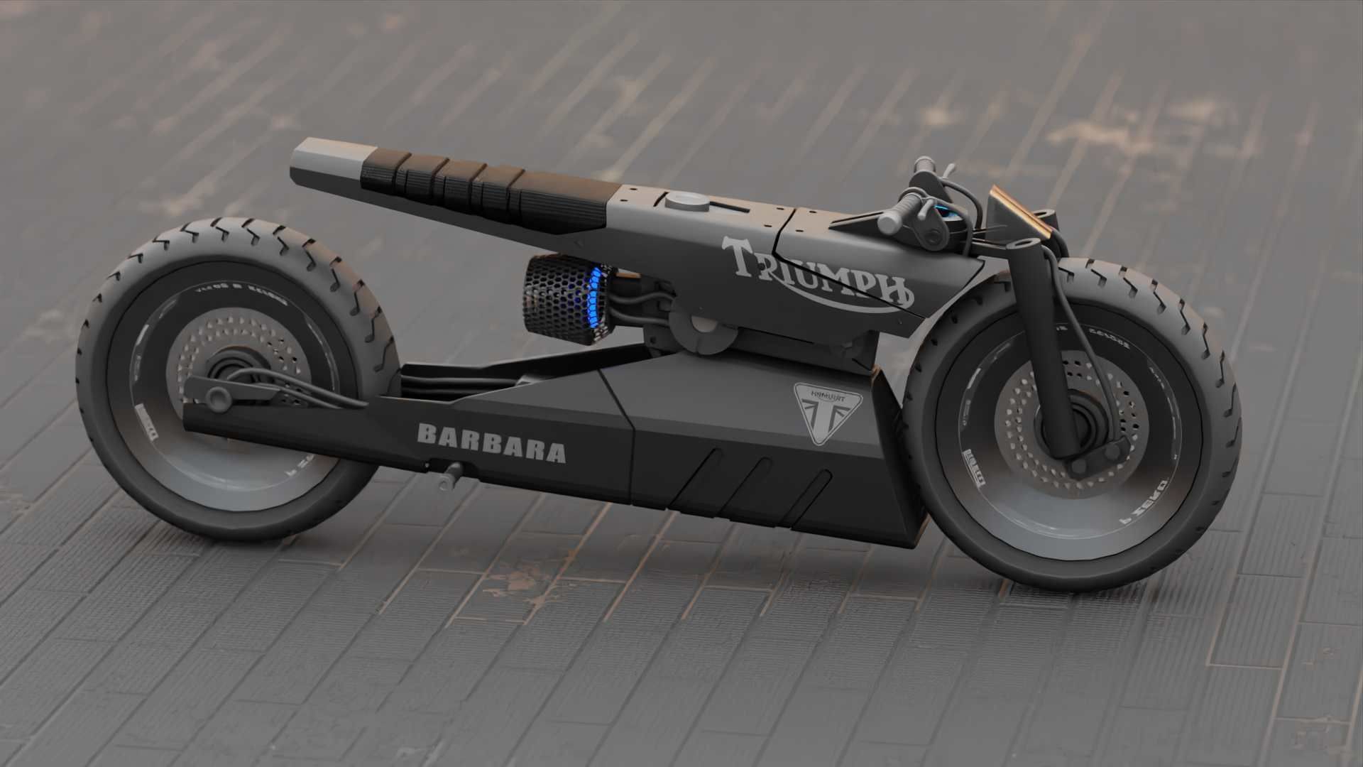 TRIUMPH MOTORBIKE RIGGED 3D model rigged | CGTrader