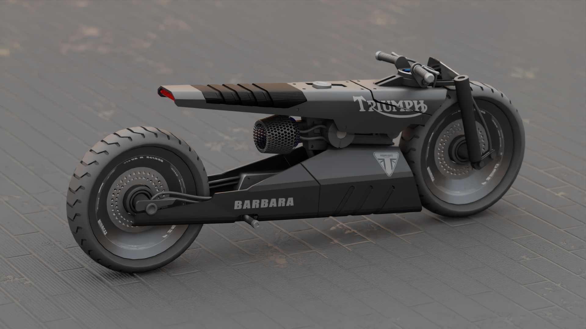TRIUMPH MOTORBIKE RIGGED 3D model rigged | CGTrader