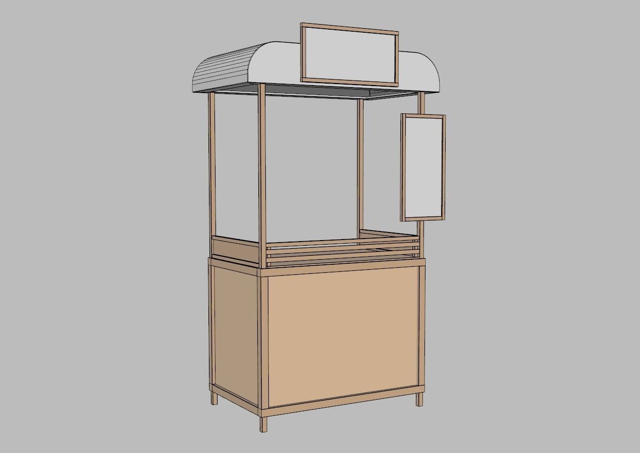 Street Market Wooden Stand 3D model | CGTrader