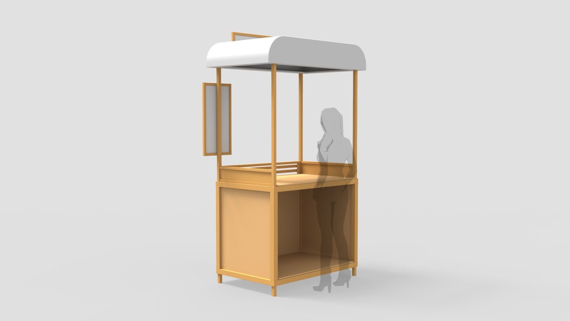 Street Market Wooden Stand 3D model | CGTrader