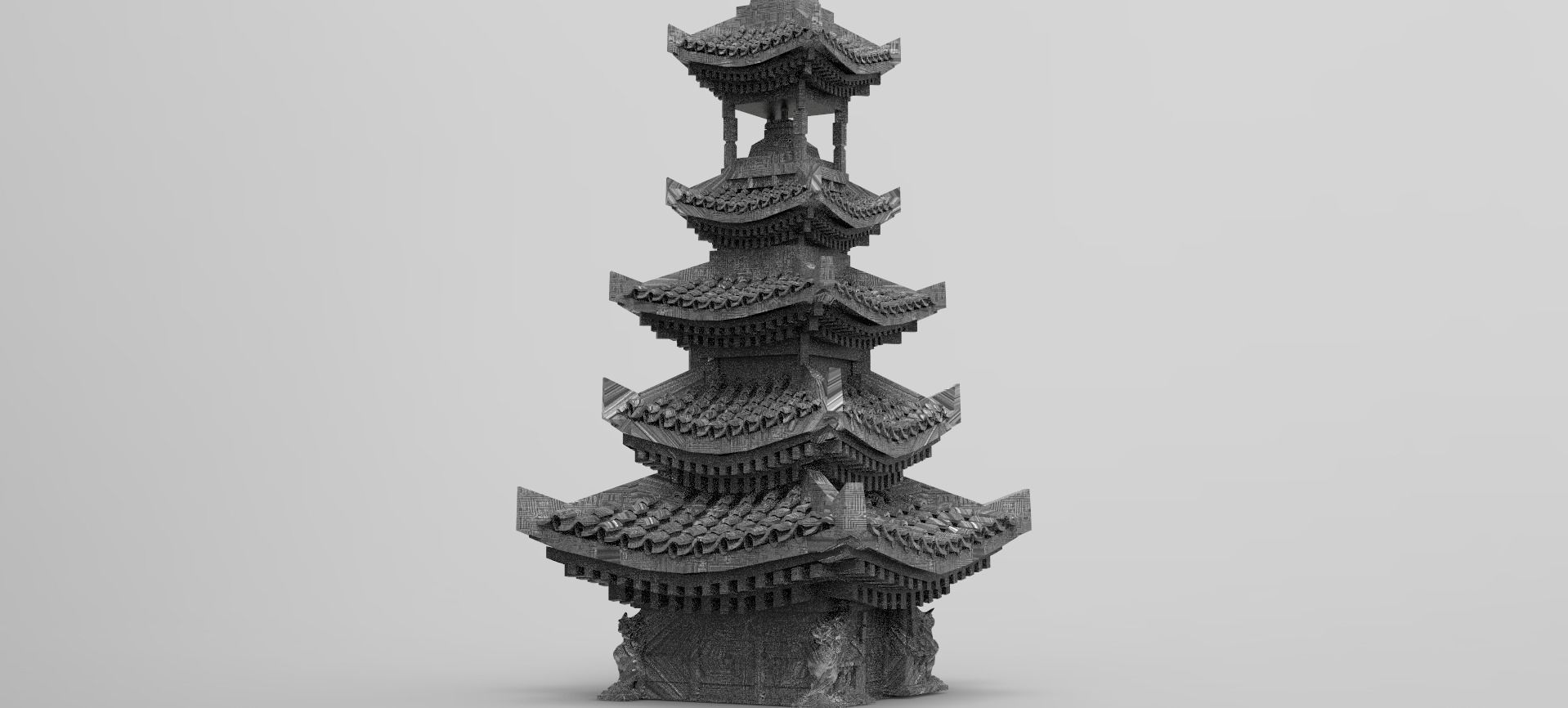 Stylized Chinese tower 3 3D model | CGTrader