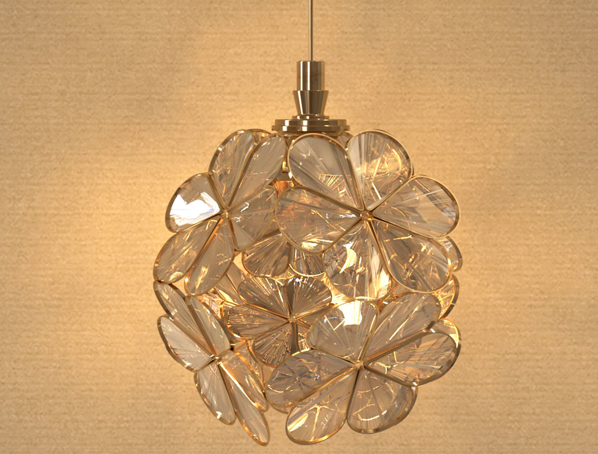 Flower wall light 3D model | CGTrader