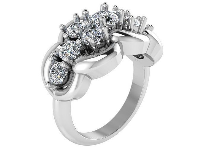 Eight Diamond ring 1741 3D model 3D printable | CGTrader