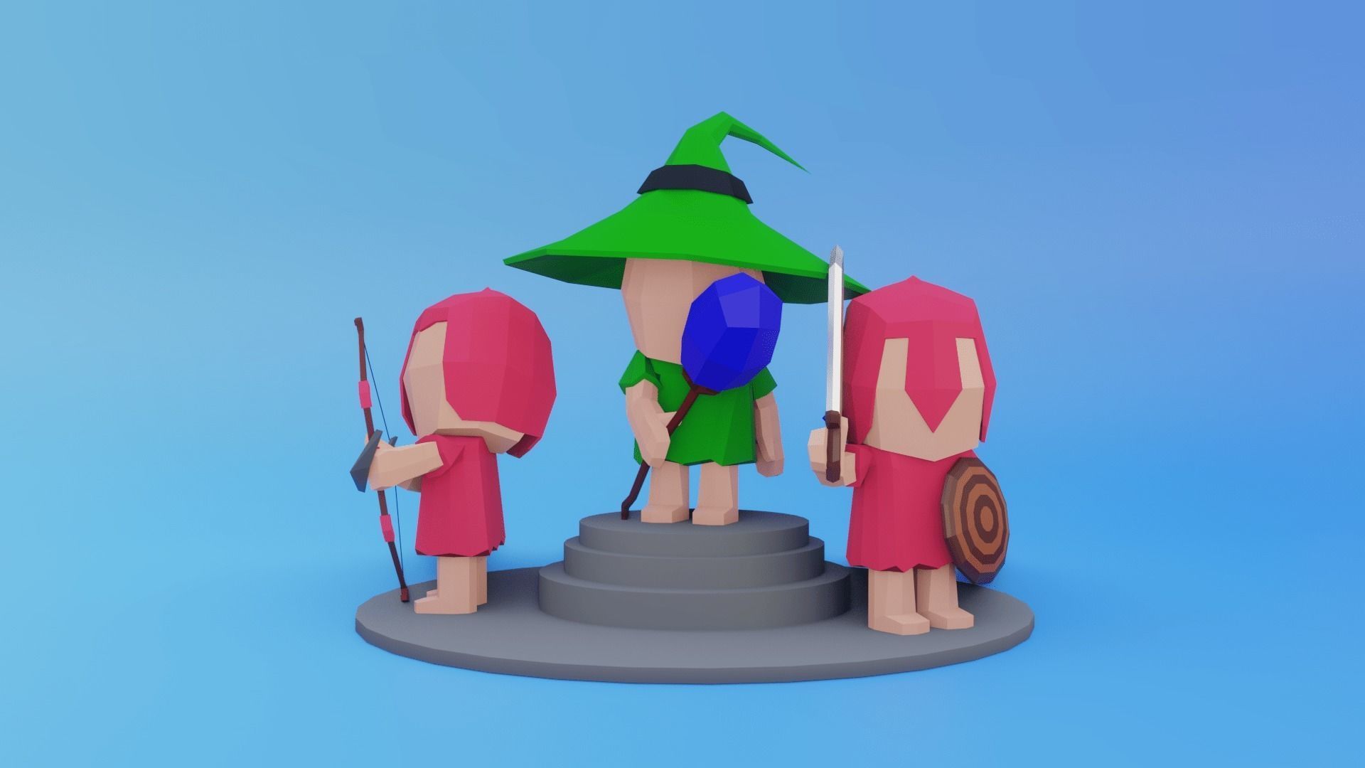 Medieval Low Poly Figure 3D model rigged | CGTrader