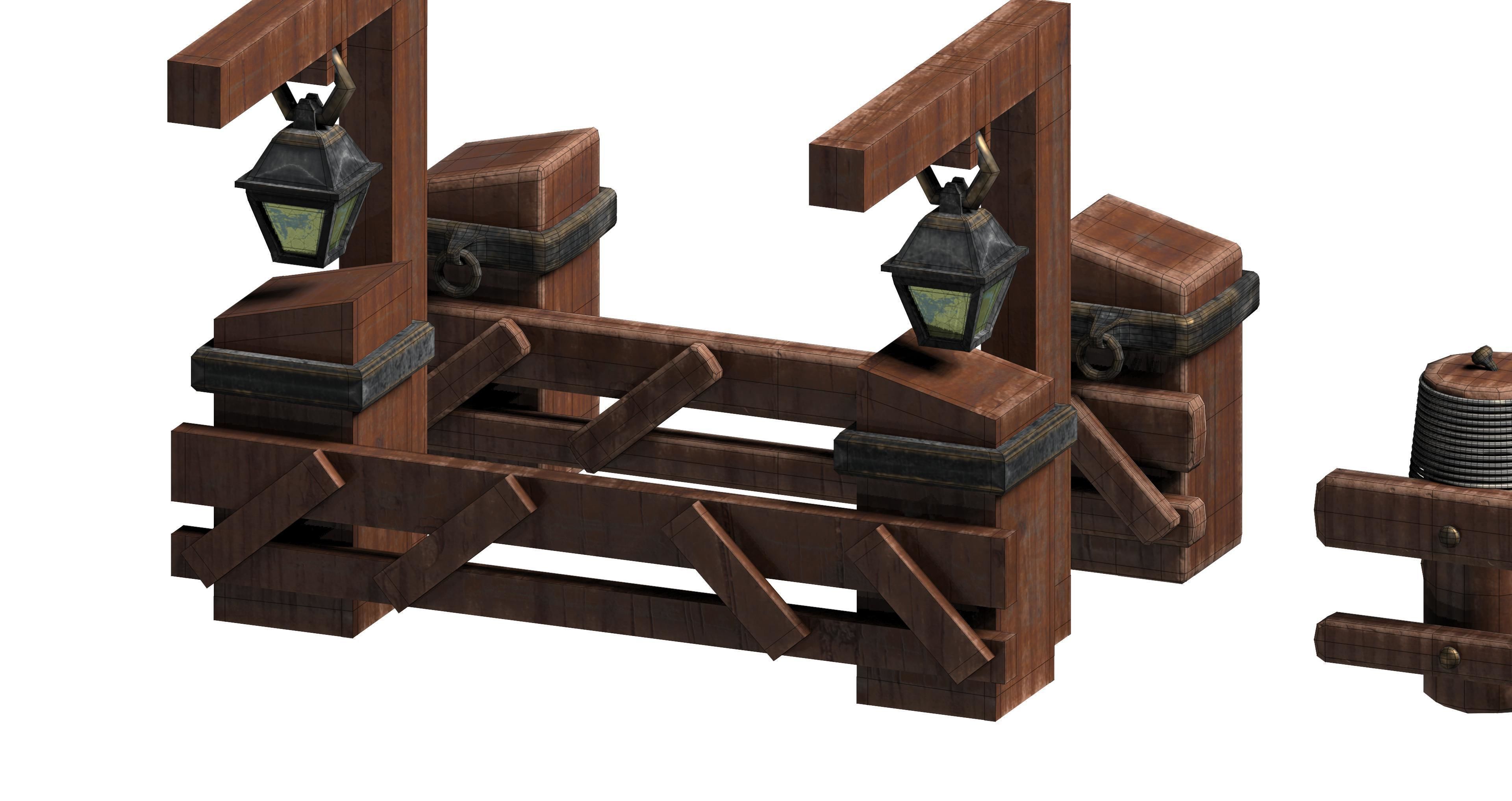 3D model Modular Wooden fence game asset VR / AR / low-poly | CGTrader