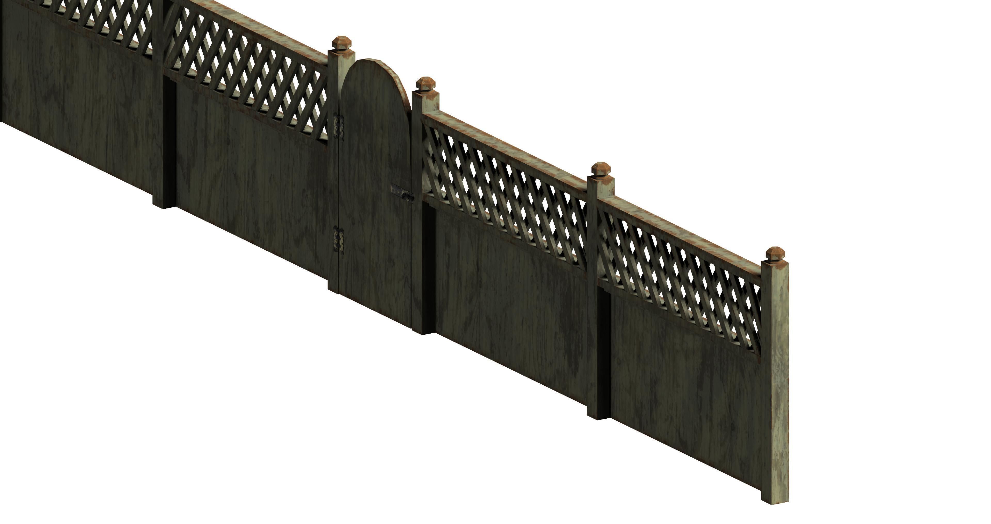 3D model Wooden lattice fence panel set VR / AR / low-poly | CGTrader