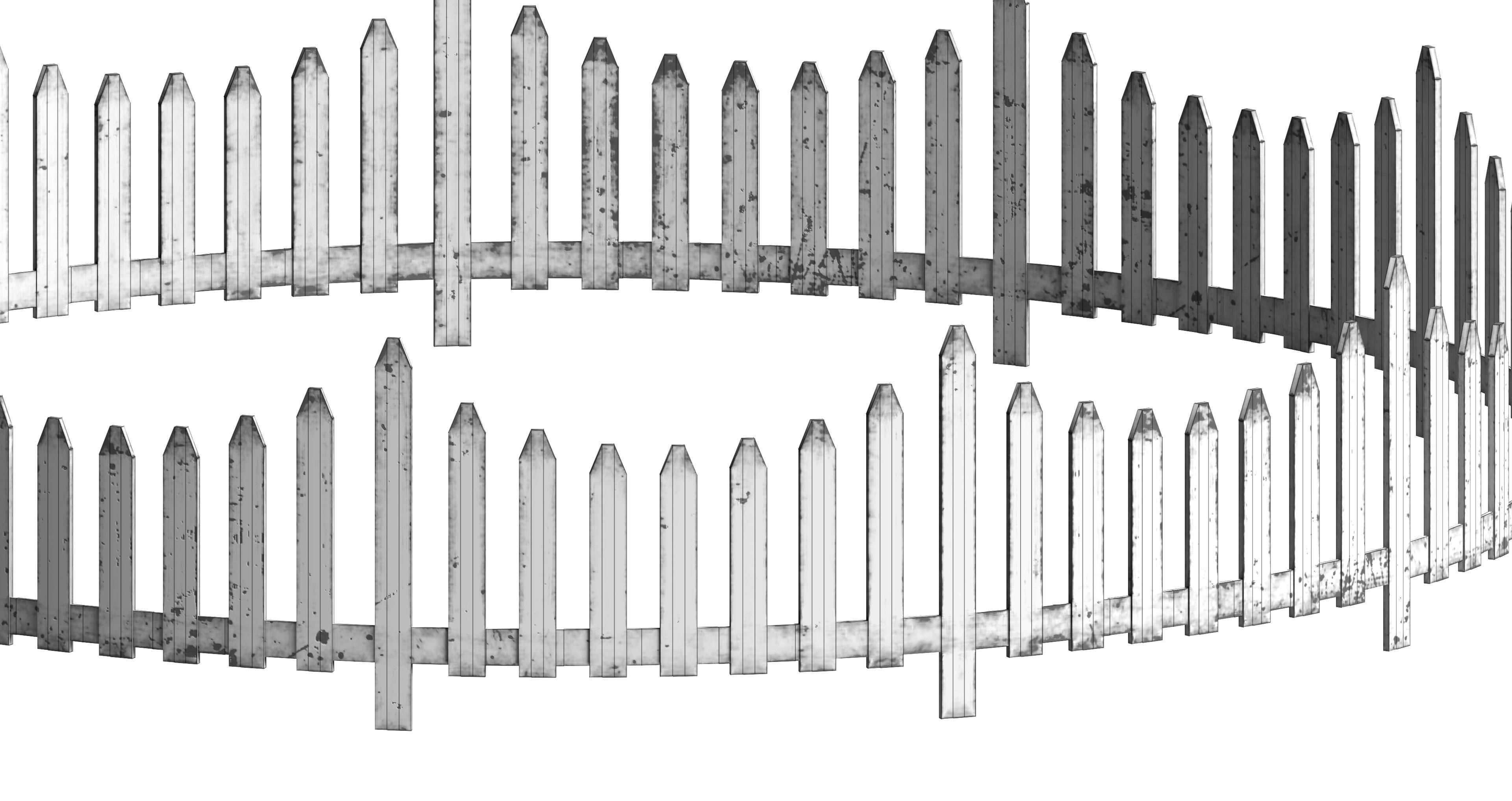 3D model Circular wooden fence set VR / AR / low-poly | CGTrader