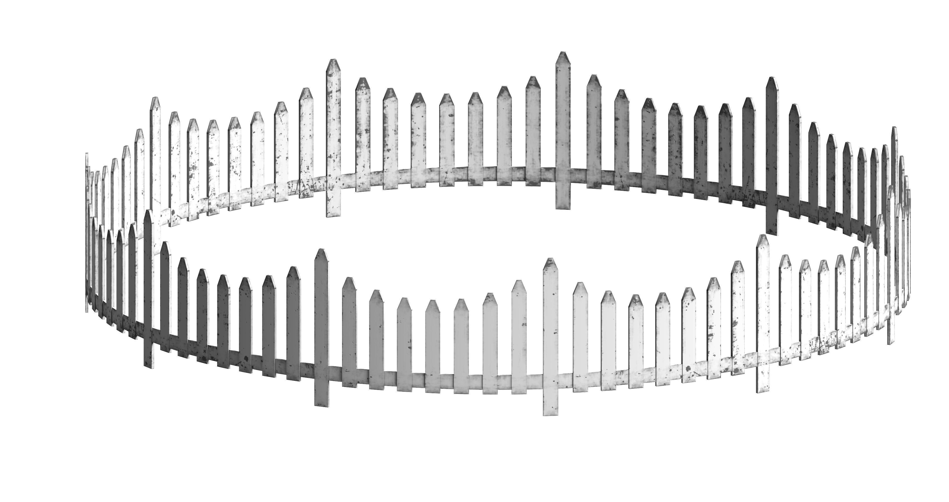 3D model Circular wooden fence set VR / AR / low-poly | CGTrader