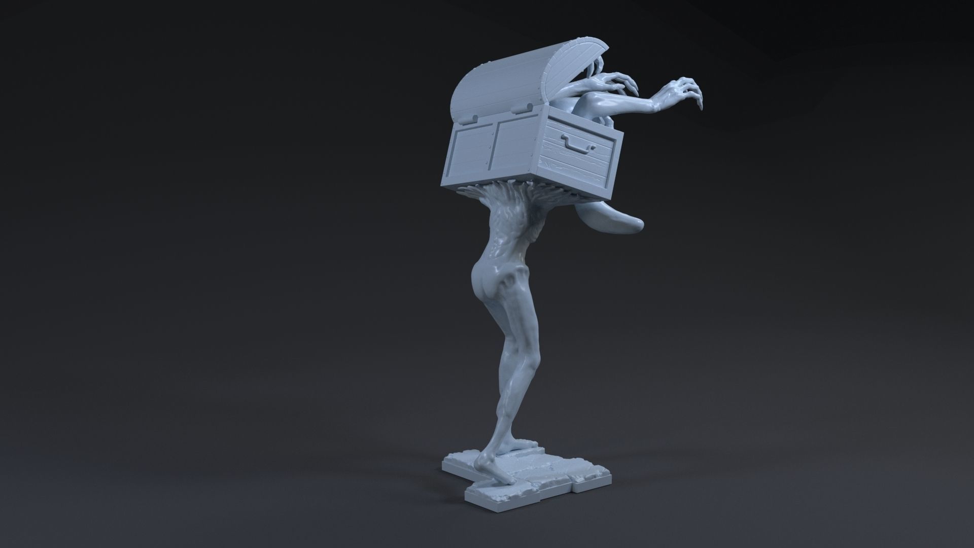 Mimic Dark Souls yawning and standing postures 3D model 3D printable ...