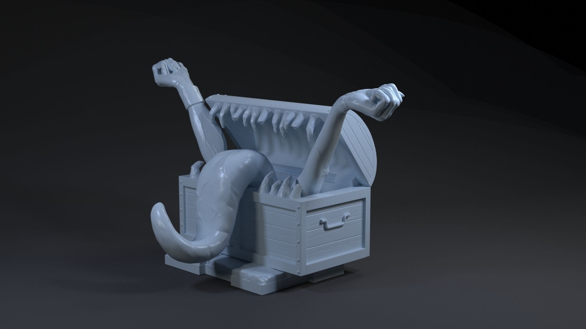 Mimic Dark Souls yawning and standing postures 3D model 3D printable ...