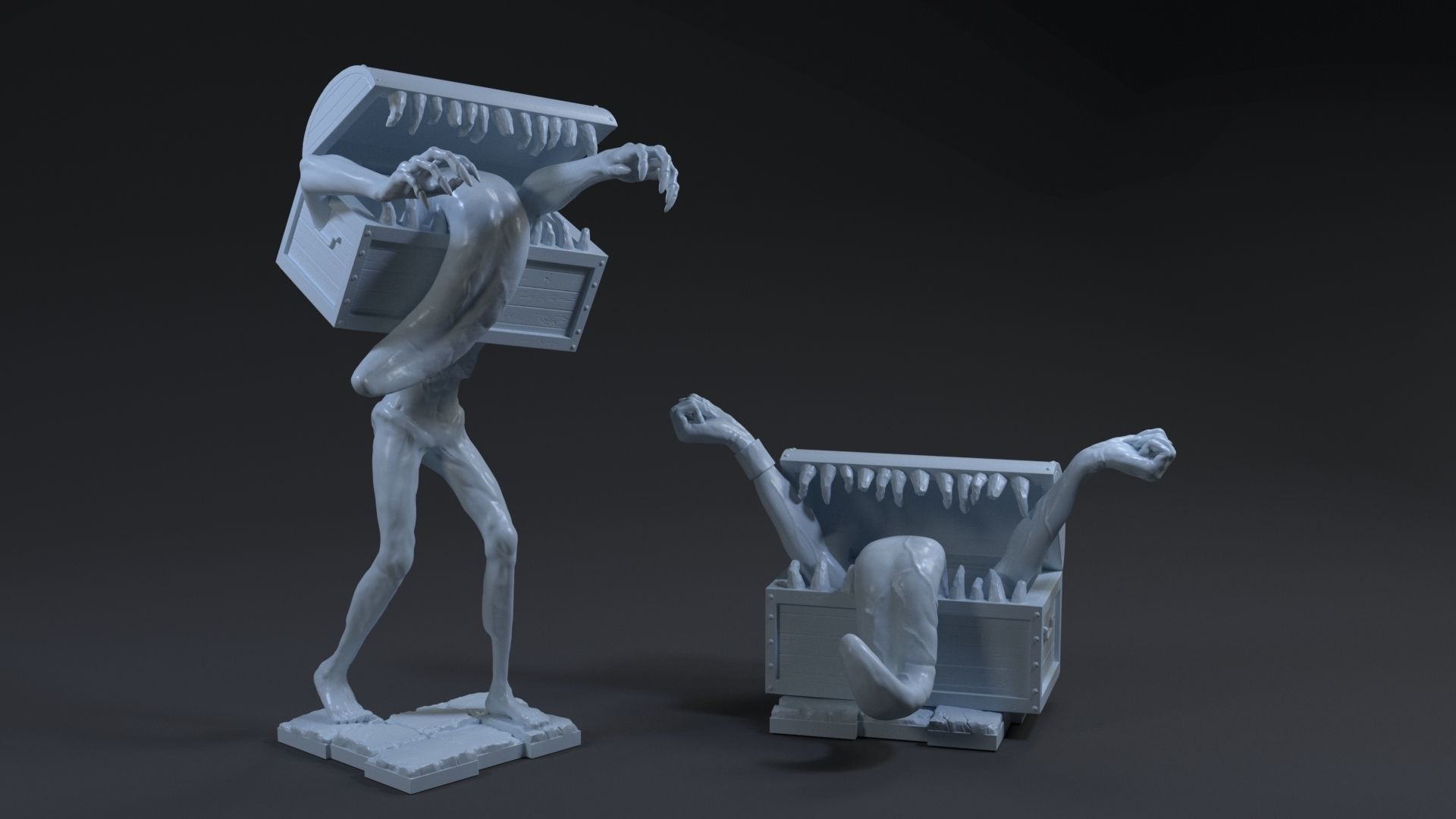Mimic Dark Souls yawning and standing postures 3D model 3D printable ...