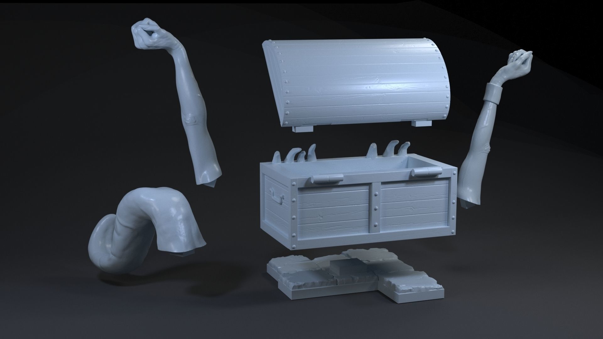 Mimic Dark Souls yawning and standing postures 3D model 3D printable ...