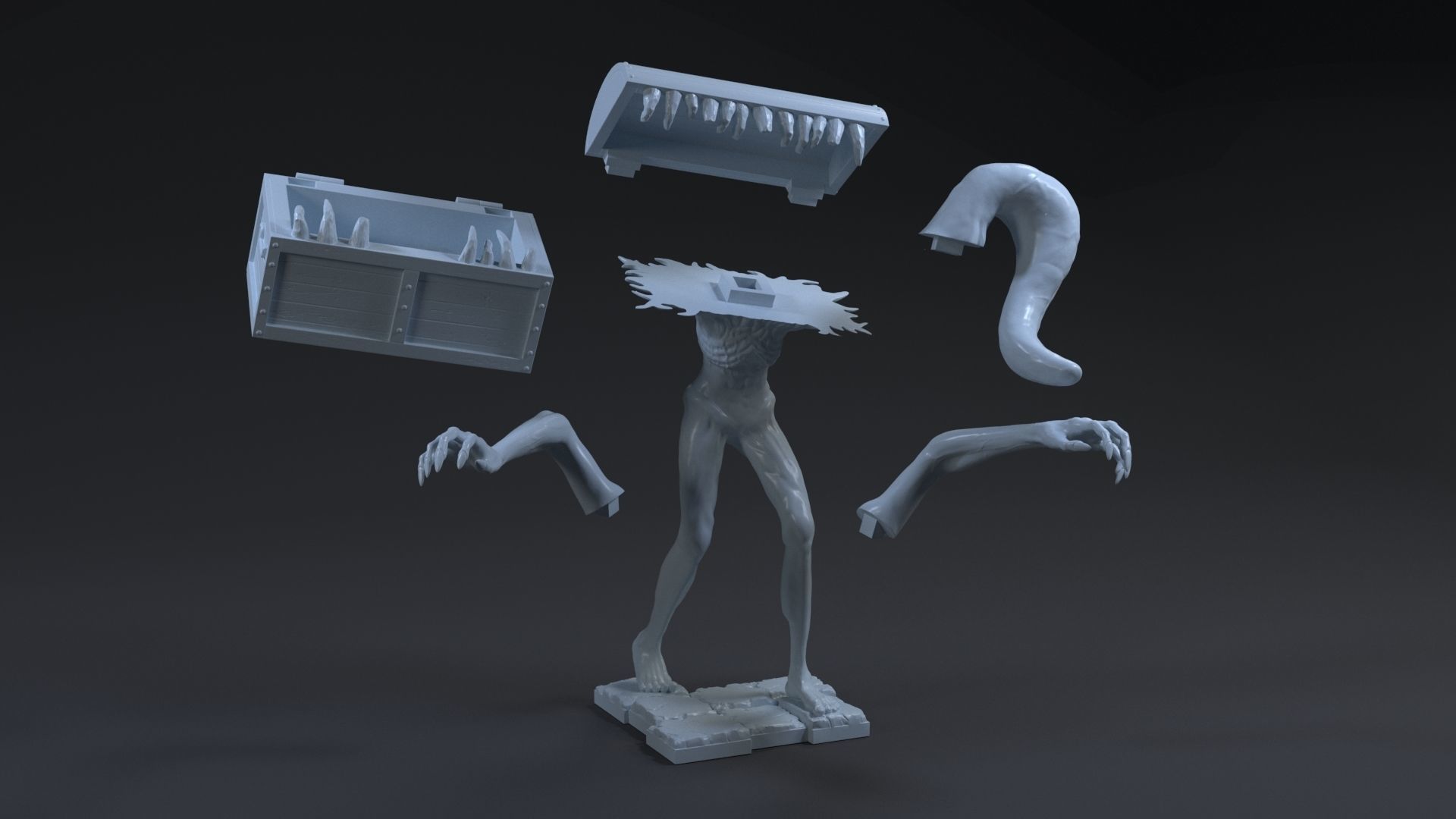 Mimic Dark Souls yawning and standing postures 3D model 3D printable ...