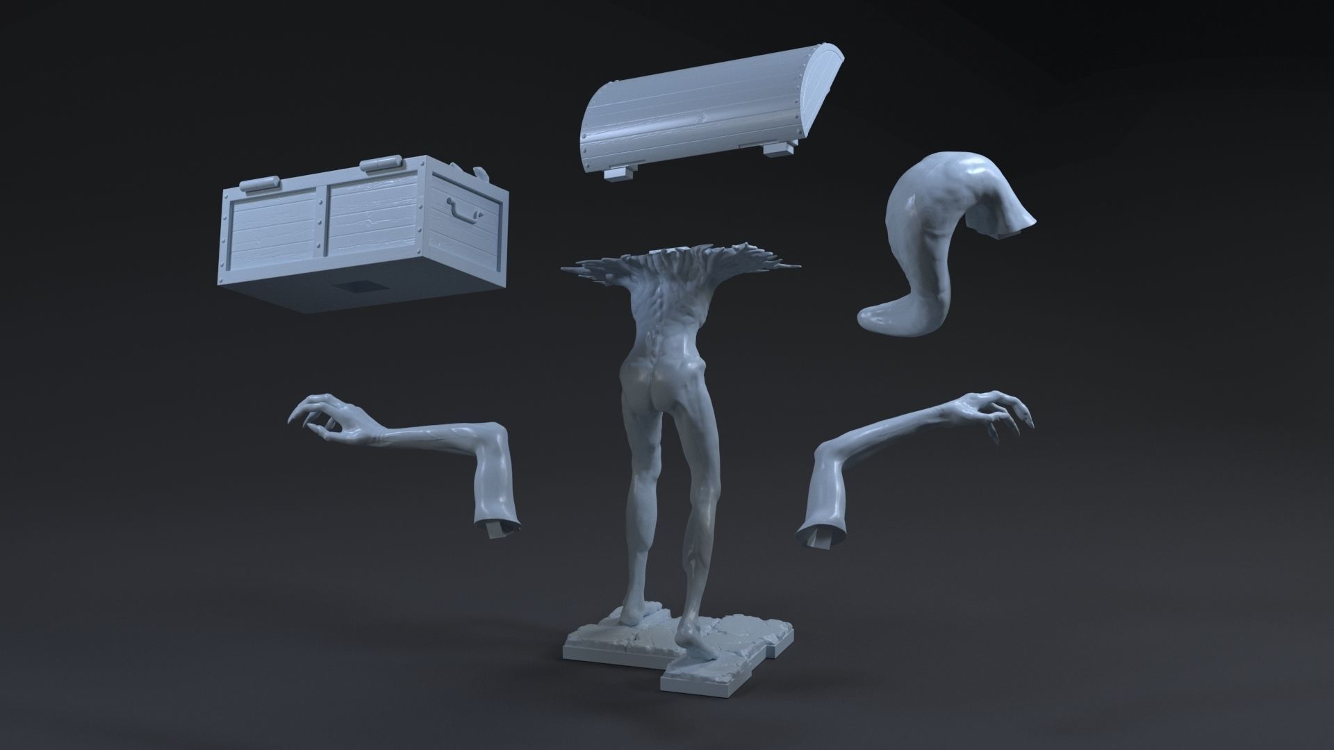 Mimic Dark Souls yawning and standing postures 3D model 3D printable ...