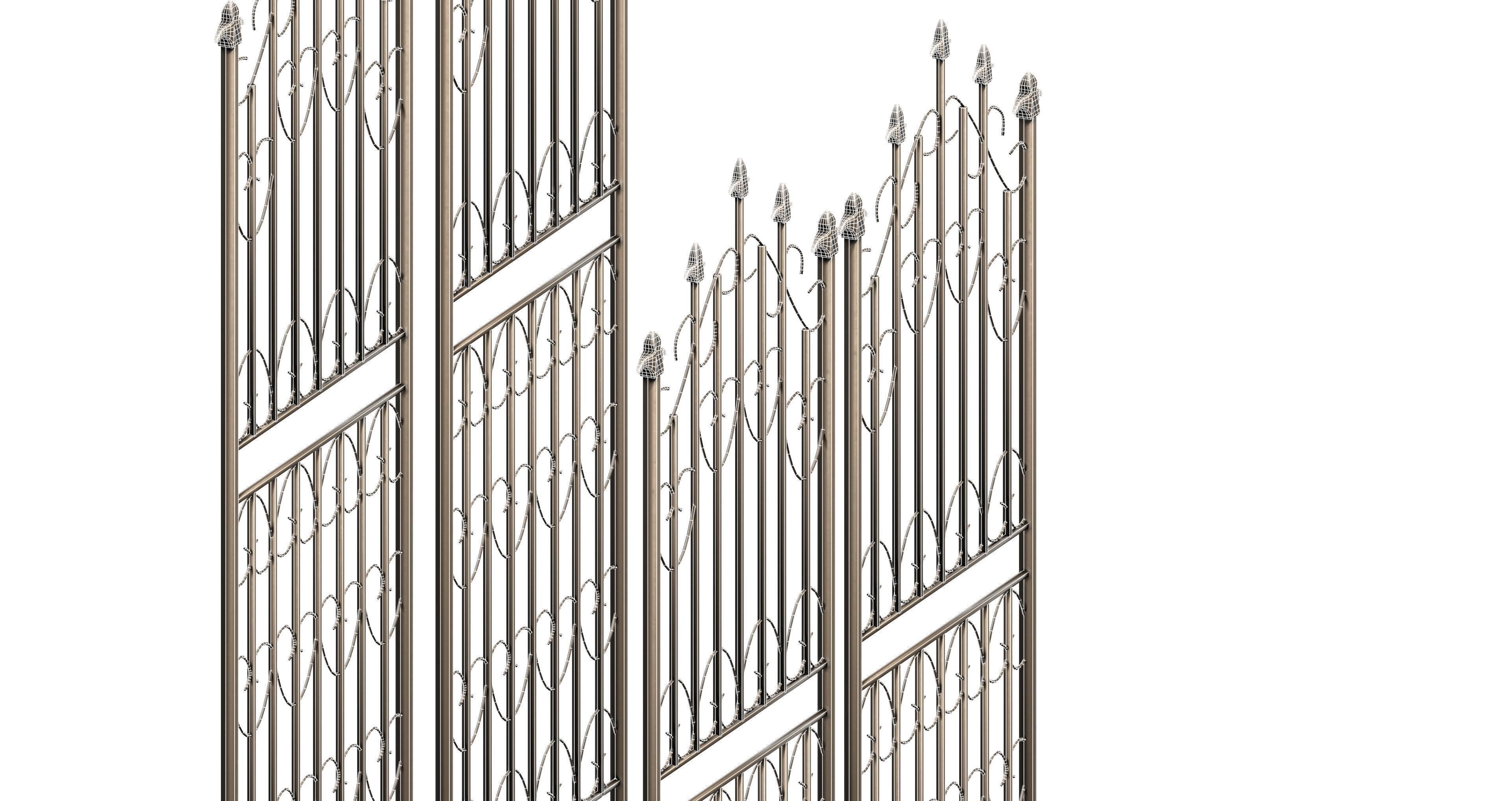 3D model Modular wrought iron fence set VR / AR / low-poly | CGTrader