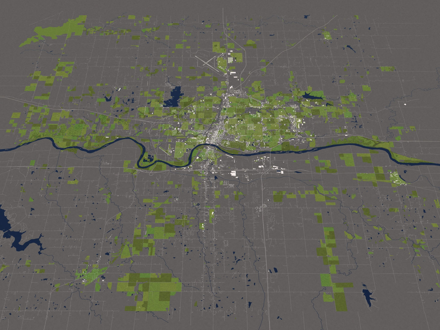 Topeka Kansas USA 50x50km 3D City Map 3D model | CGTrader