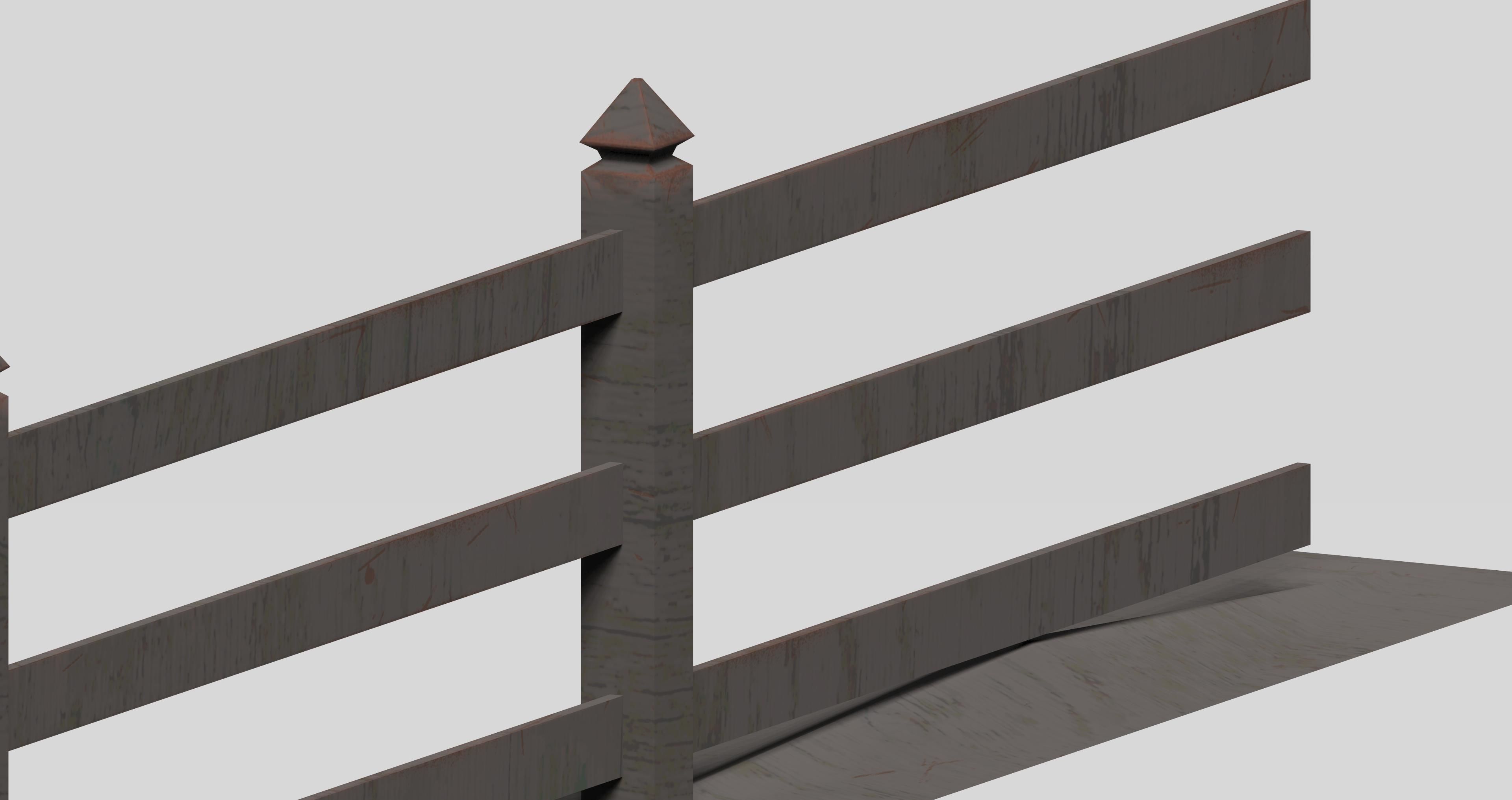 3D model Low poly picket fence set VR / AR / low-poly | CGTrader