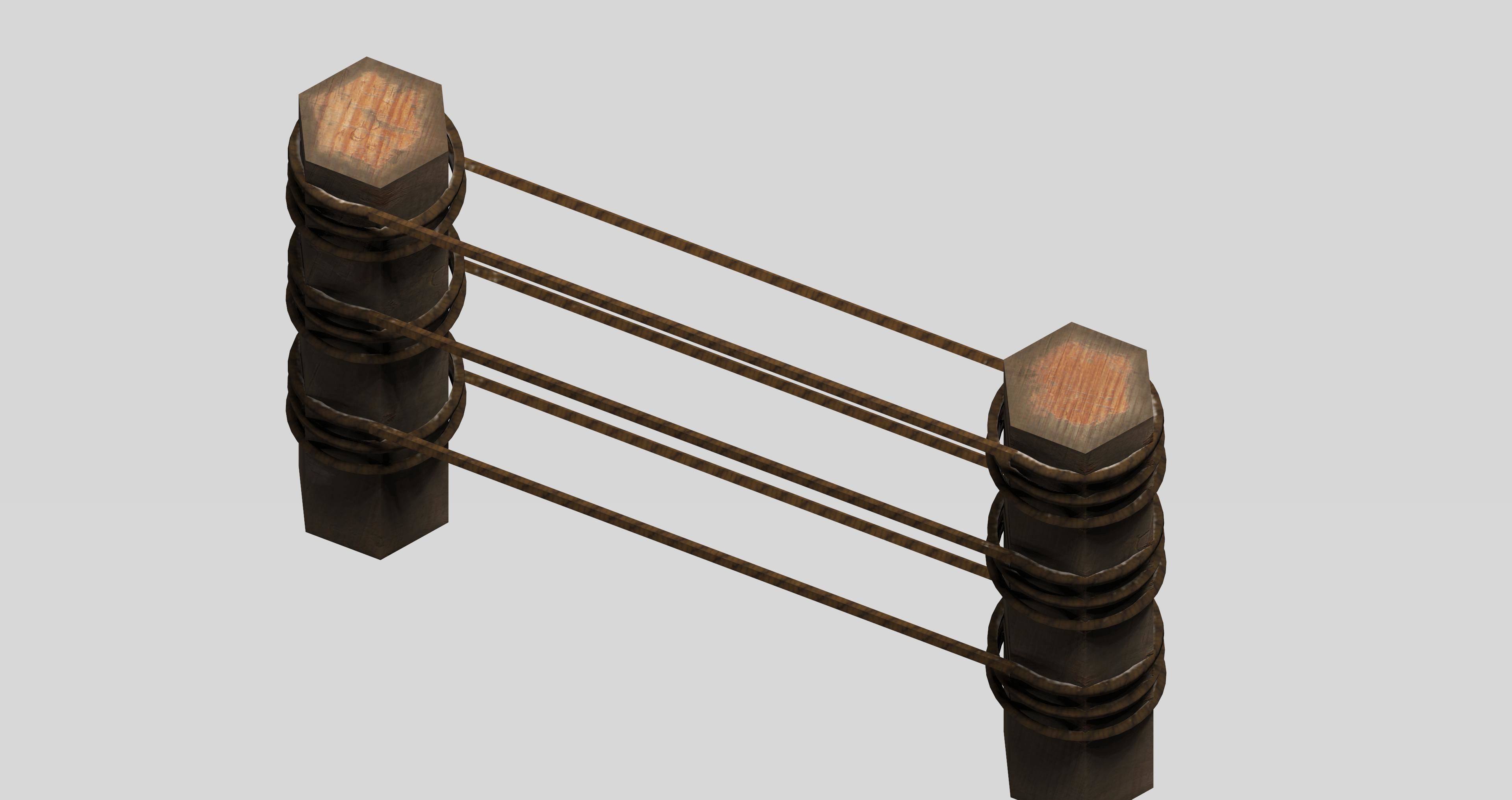 3D model Rope wooden fence VR / AR / low-poly | CGTrader