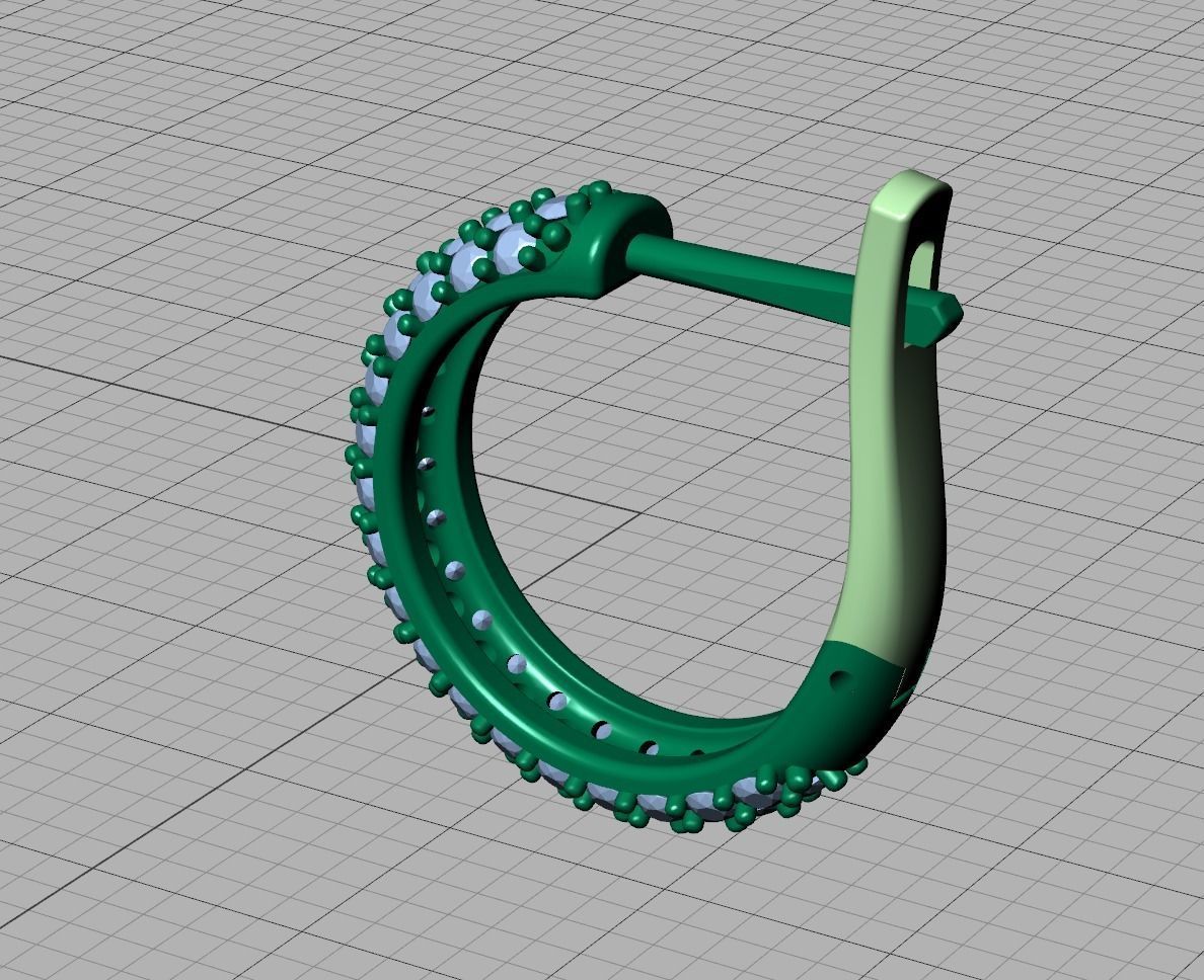 Hoop Diamond Earrings 15mm size Printable Earrings 3D model 3D ...